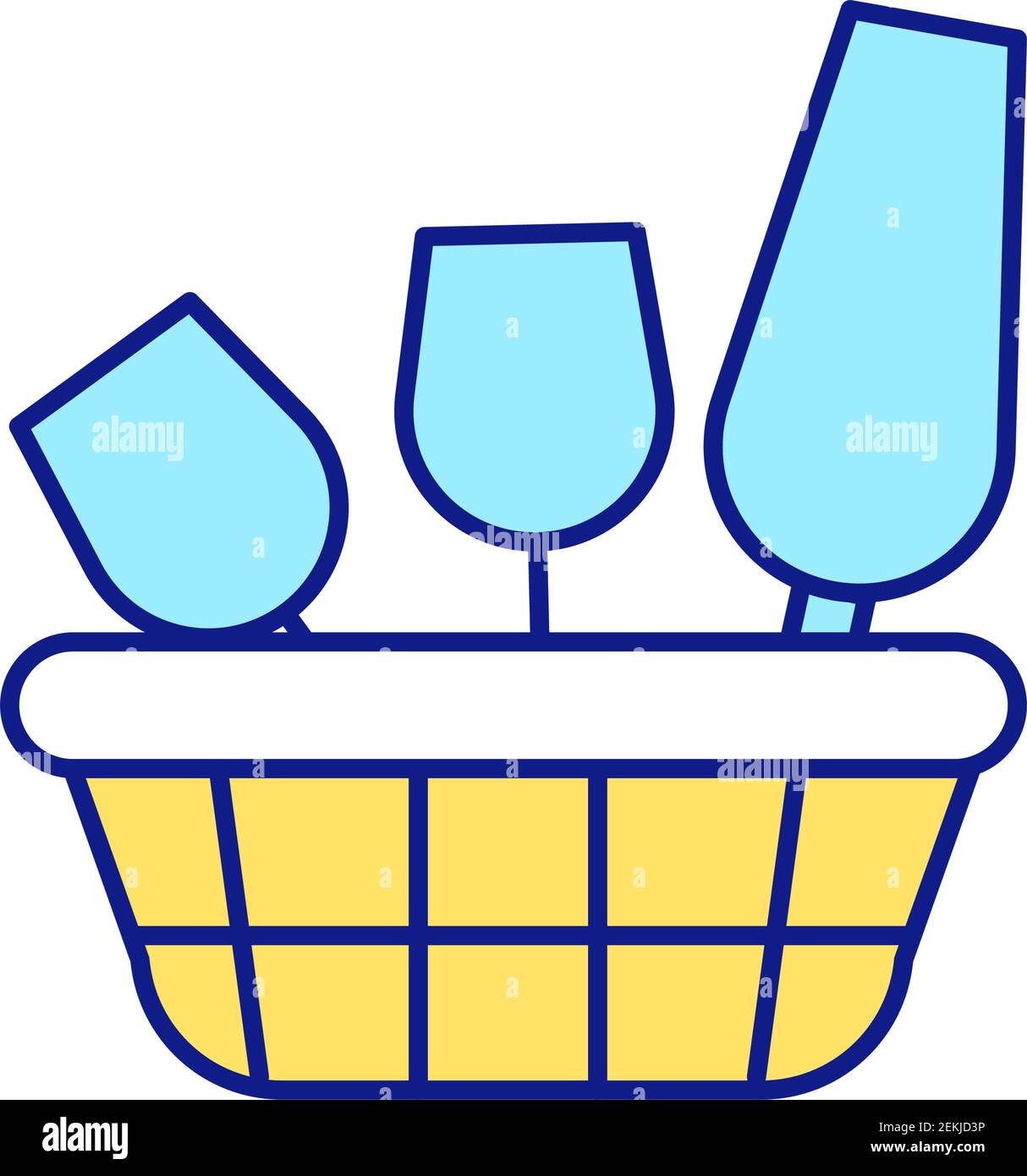 Putting away unused items in containers and boxes RGB color icon Stock ...