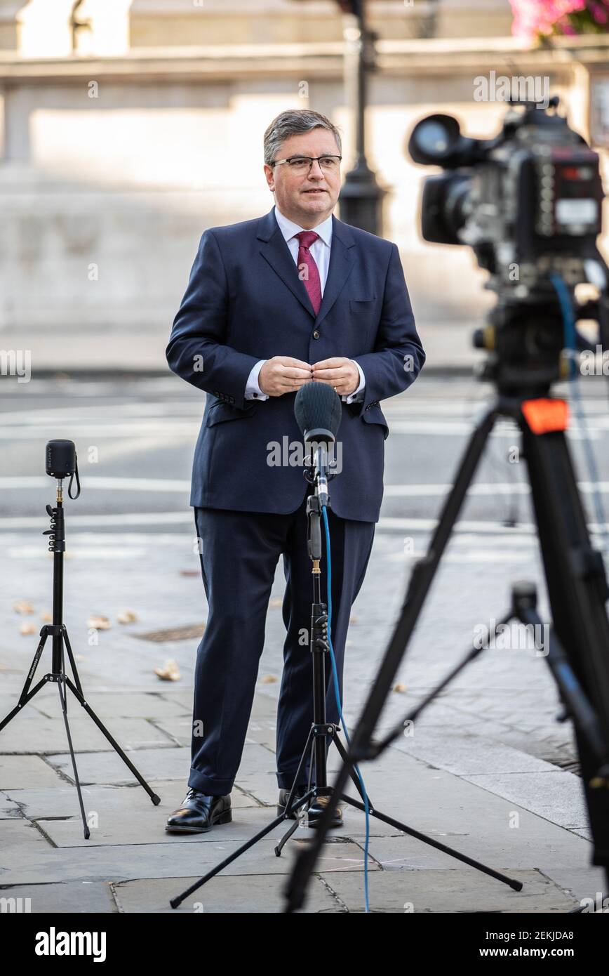 MP Robert Buckland is interviewed outside the BBC before appearing on ...