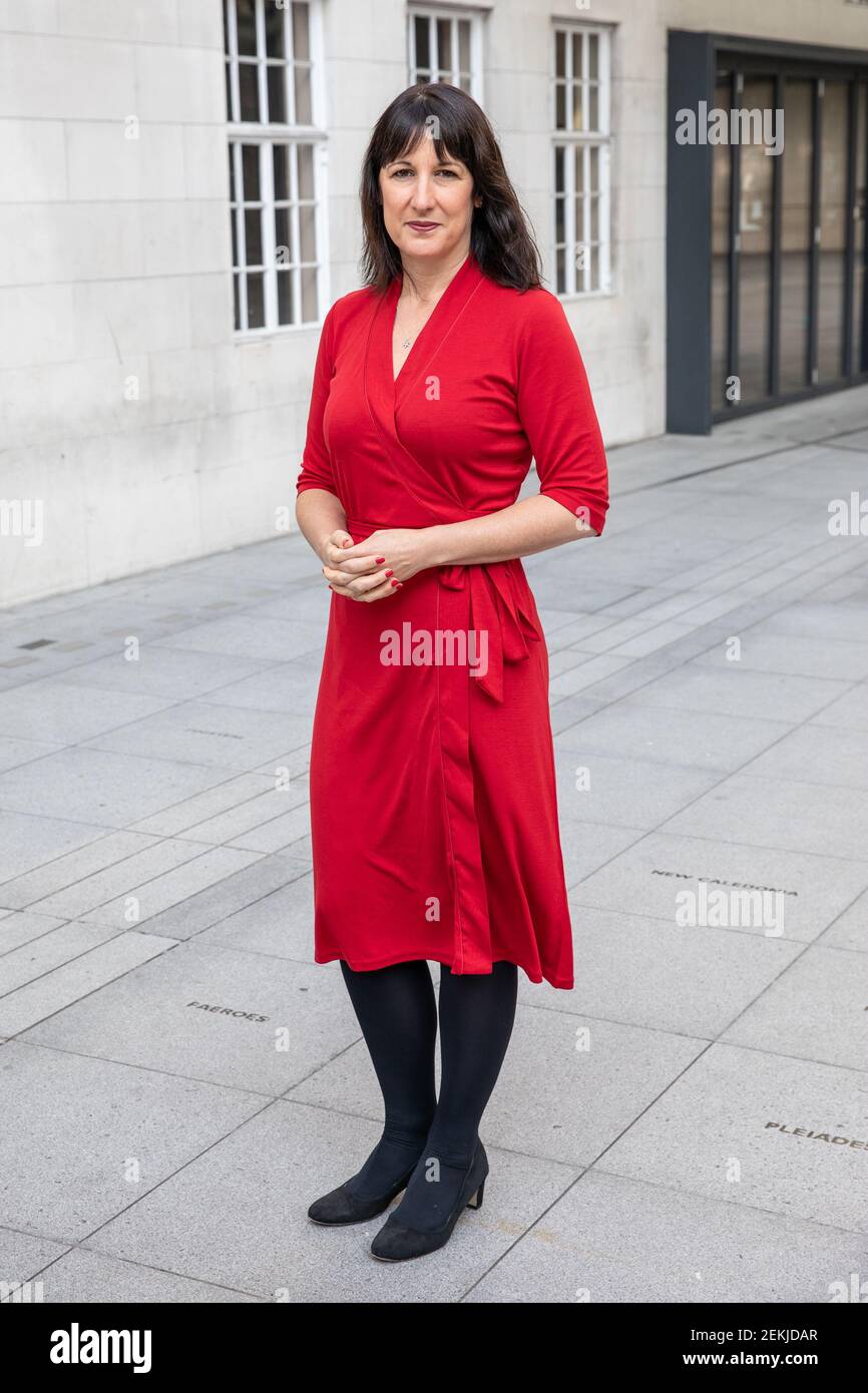 MP Rachel Reeves seen during the interview outside the BBC before ...