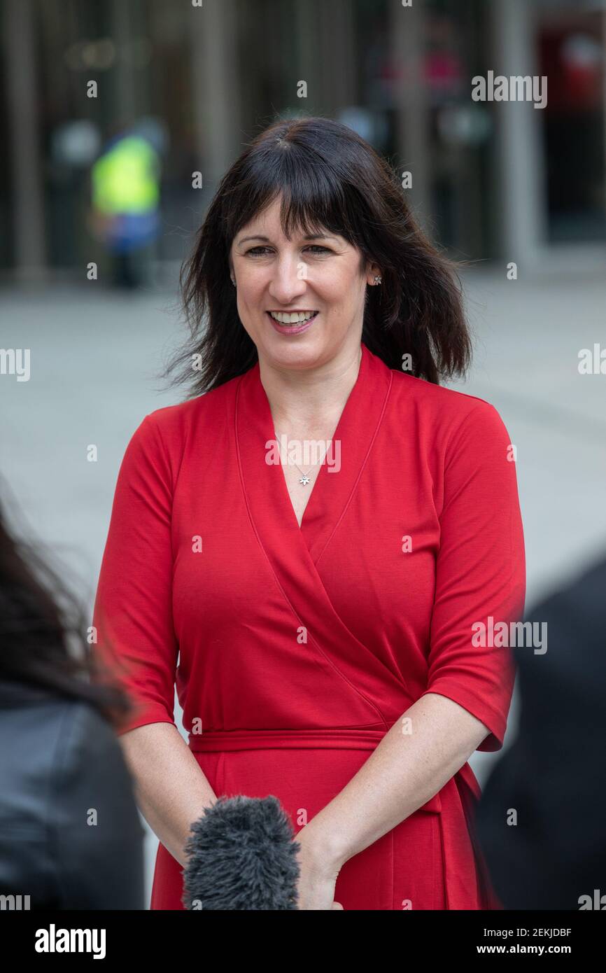 MP Rachel Reeves is interviewed outside the BBC before appearing on the ...