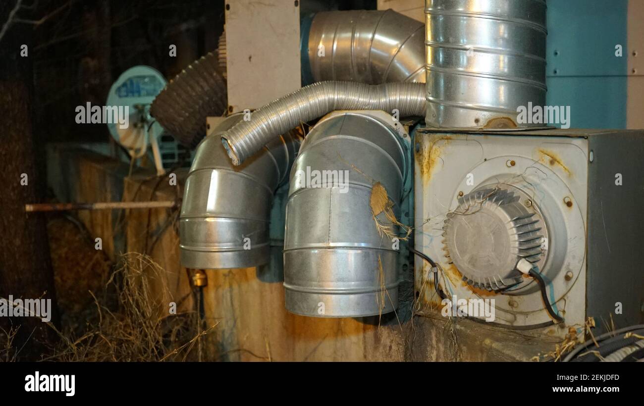 Ventilation facilities in the Backyard of the Store Stock Photo - Alamy