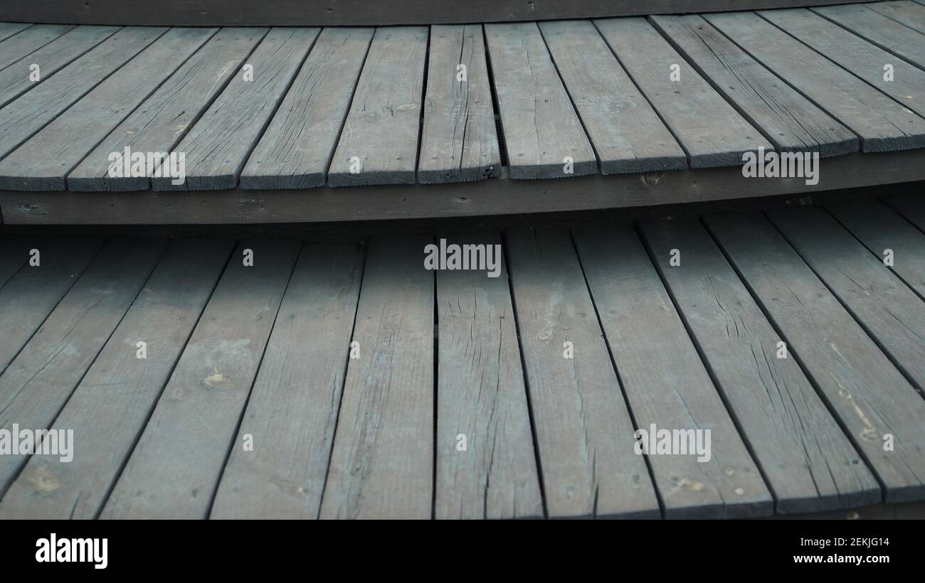 Overlapping Circular Wooden Plank Floor Stock Photo - Alamy