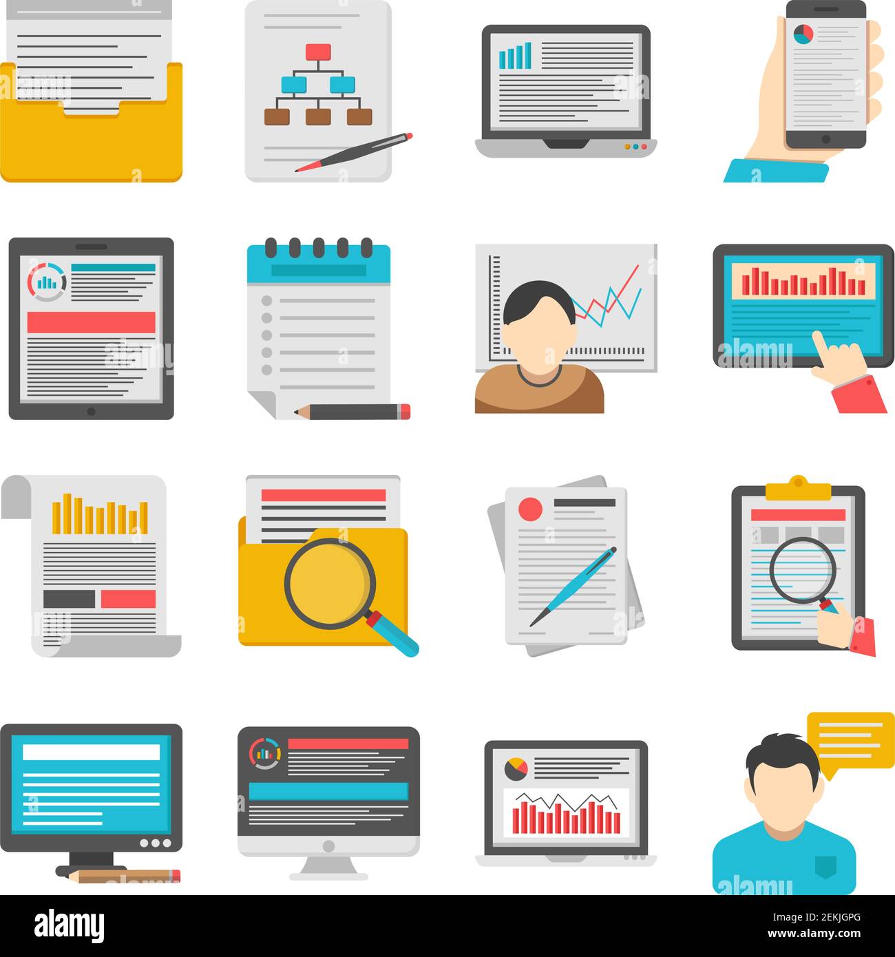 Pack of Analytics Flat Icons Stock Vector Image & Art - Alamy