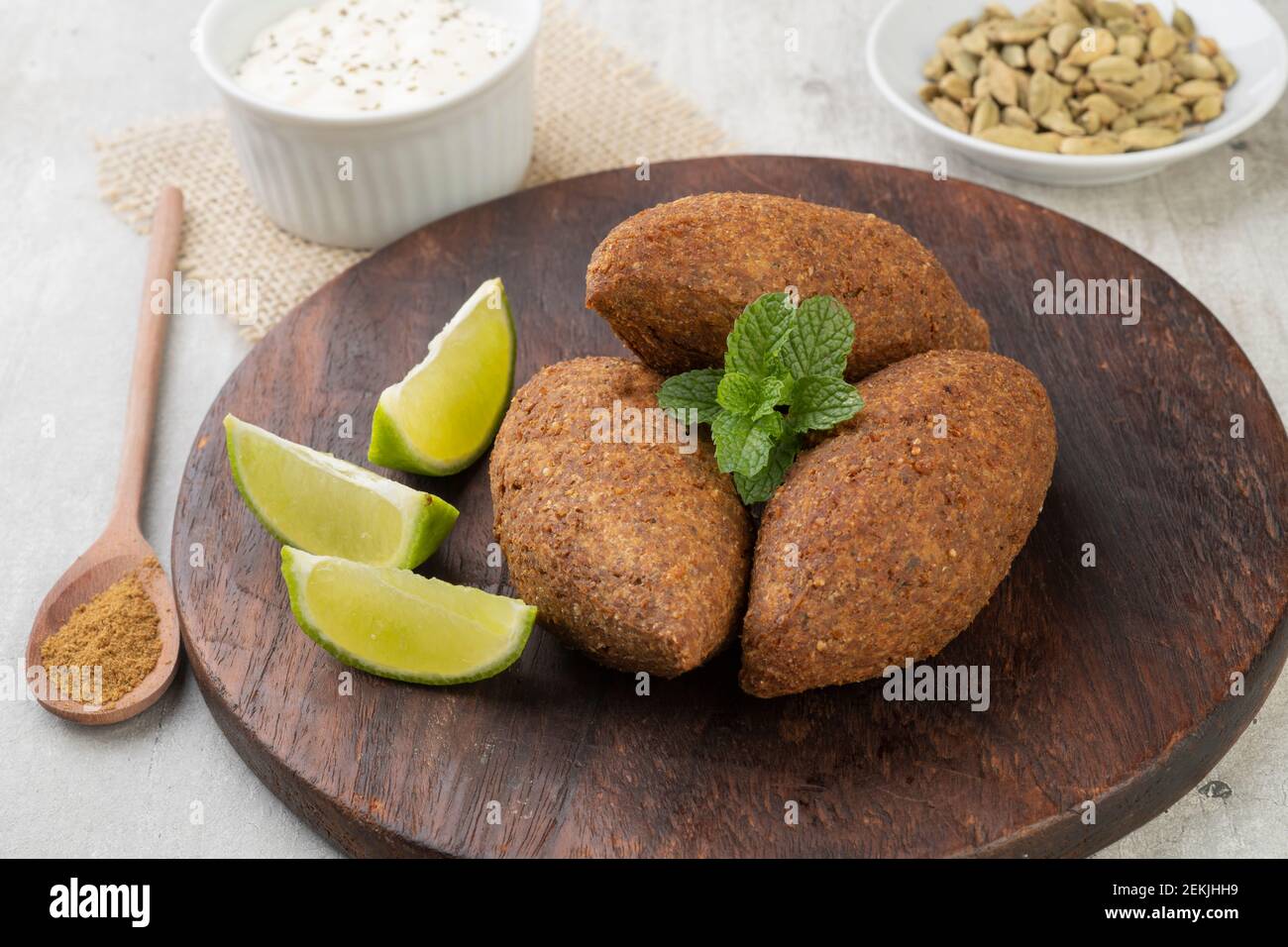 Traditional arabic fried kibbeh. Typical brazilian snack Stock Photo ...