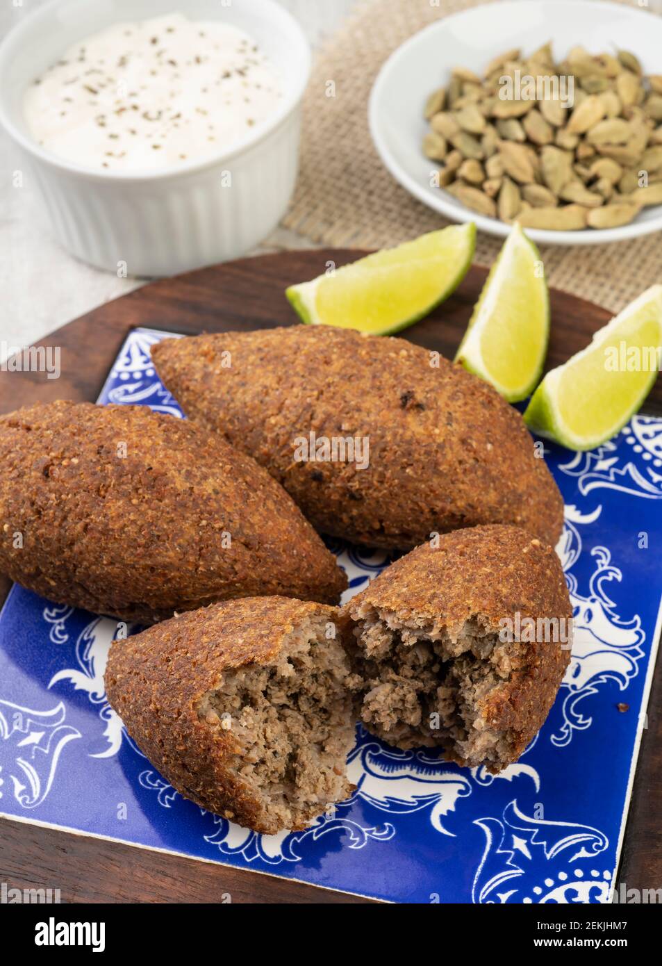 Traditional arabic fried kibbeh. Typical brazilian snack Stock Photo ...