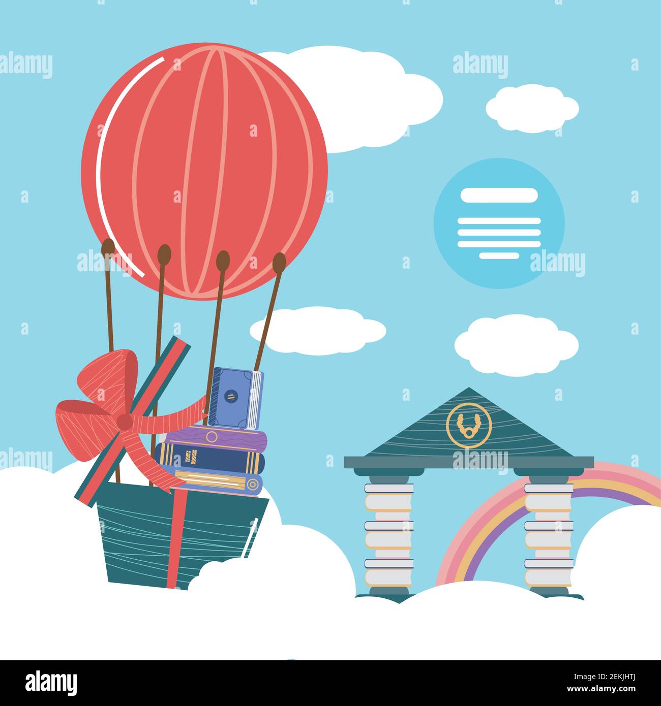 library literature travel adventure imagination books vector ...