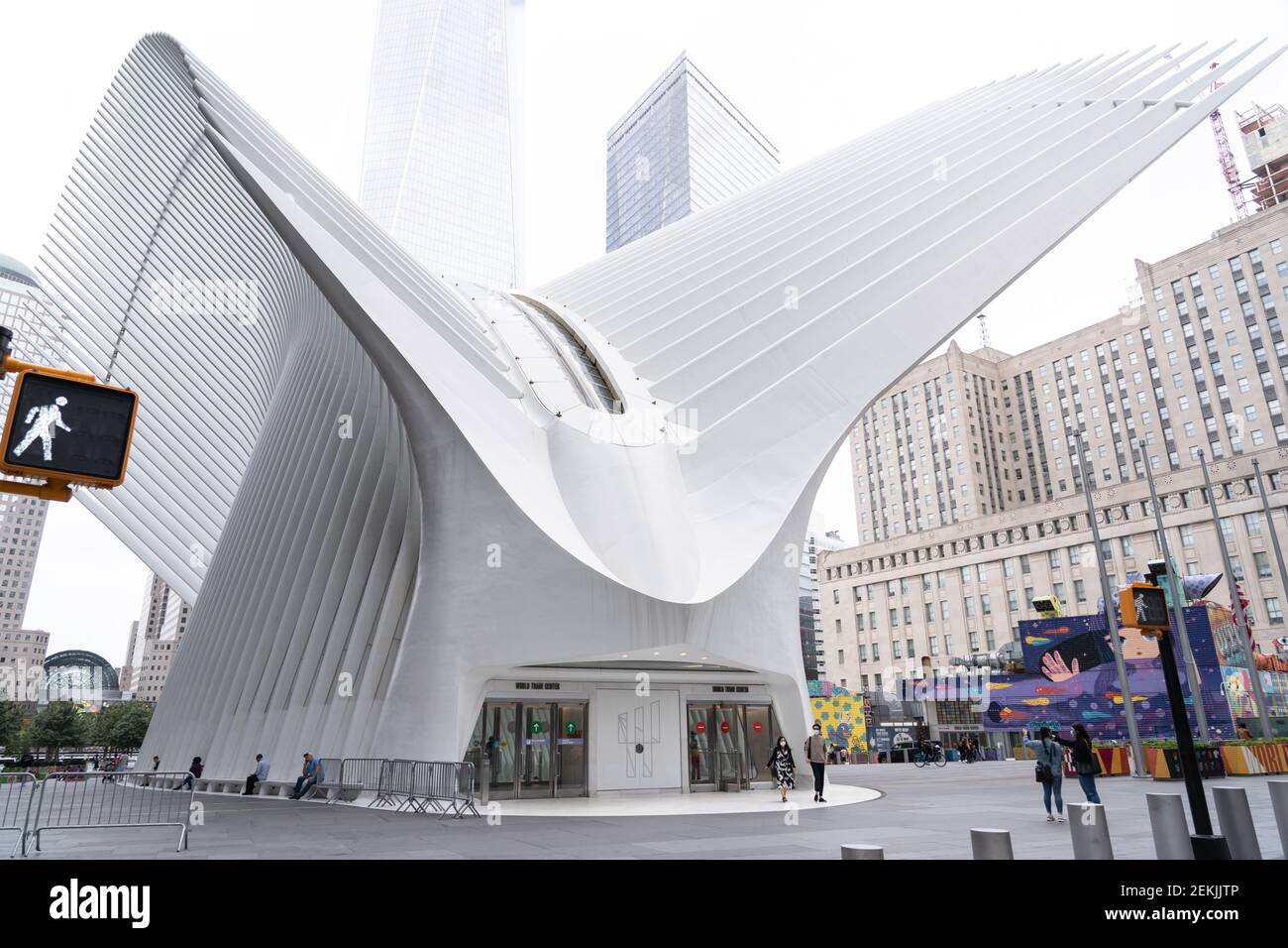 Entrance to the Oculus transit hub at World Trade Center is seen as the ...