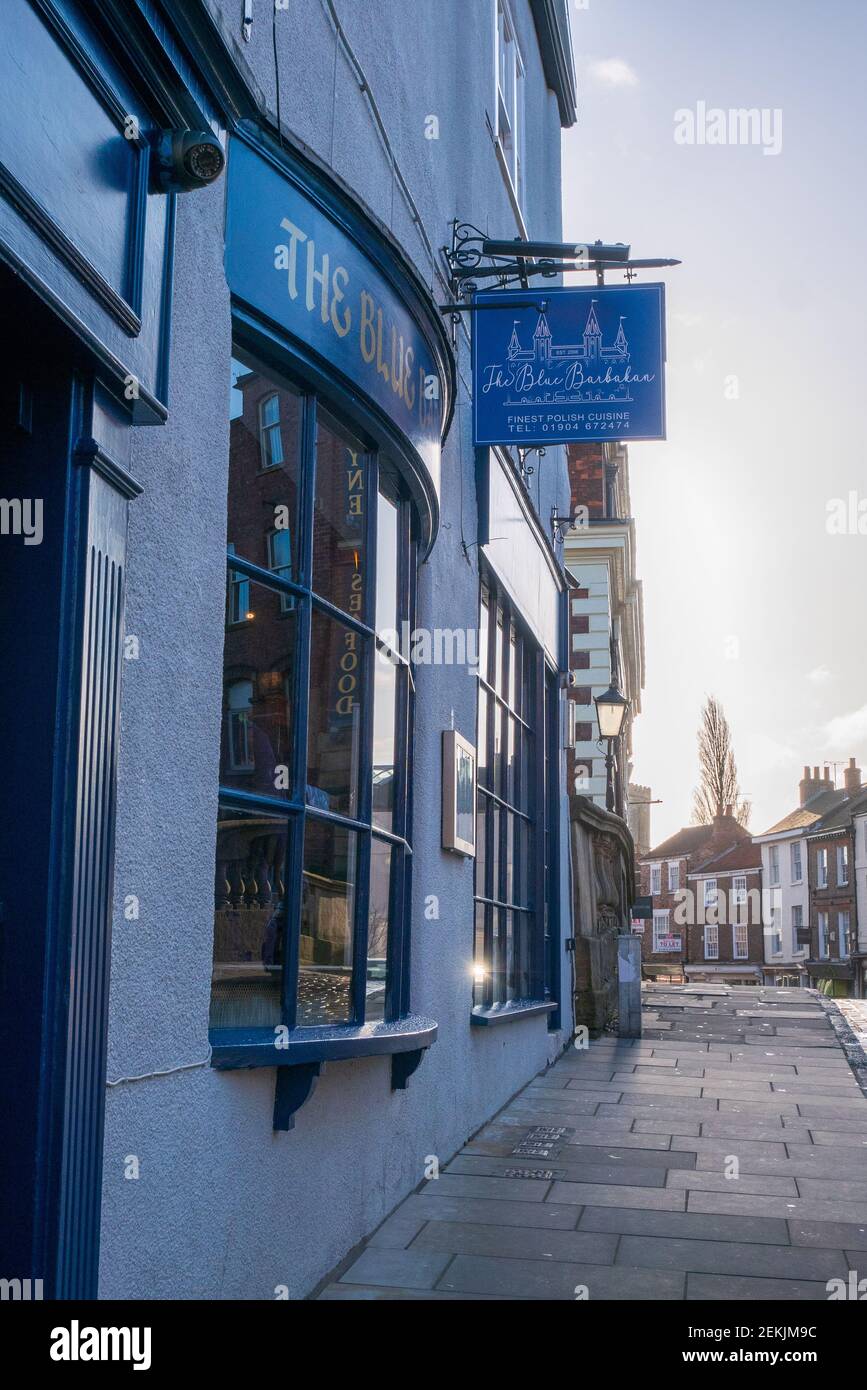 Polish restaurant The Blue Barbakan in the city centre of York, UK ...