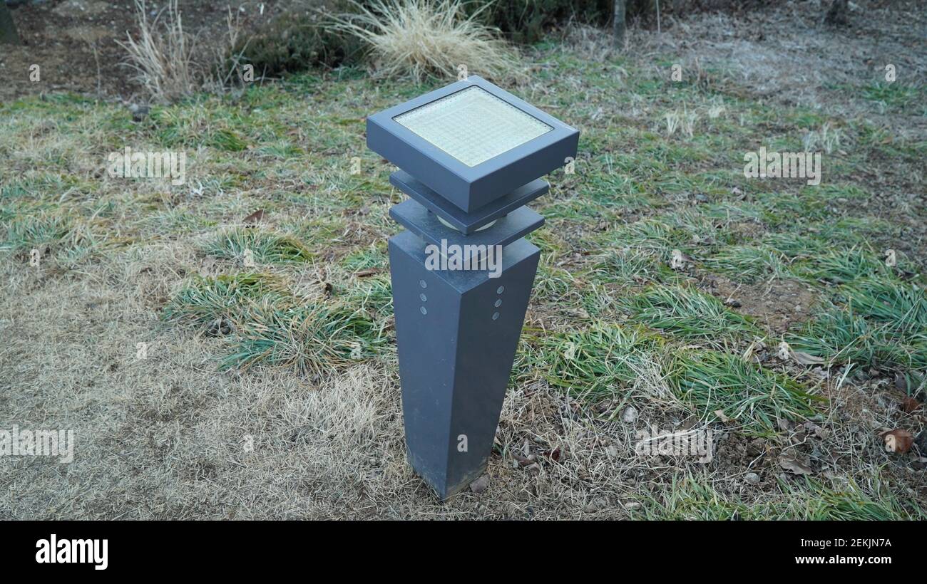 Small Street Lamp in the Park at Daytime Stock Photo - Alamy