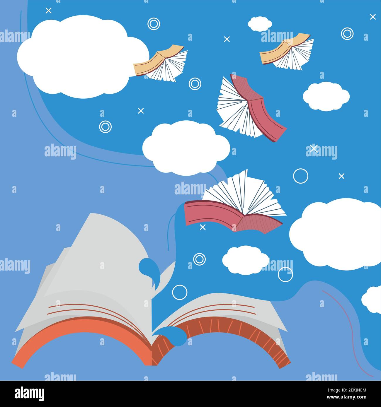 books flying sky imagination read Stock Vector Image & Art - Alamy