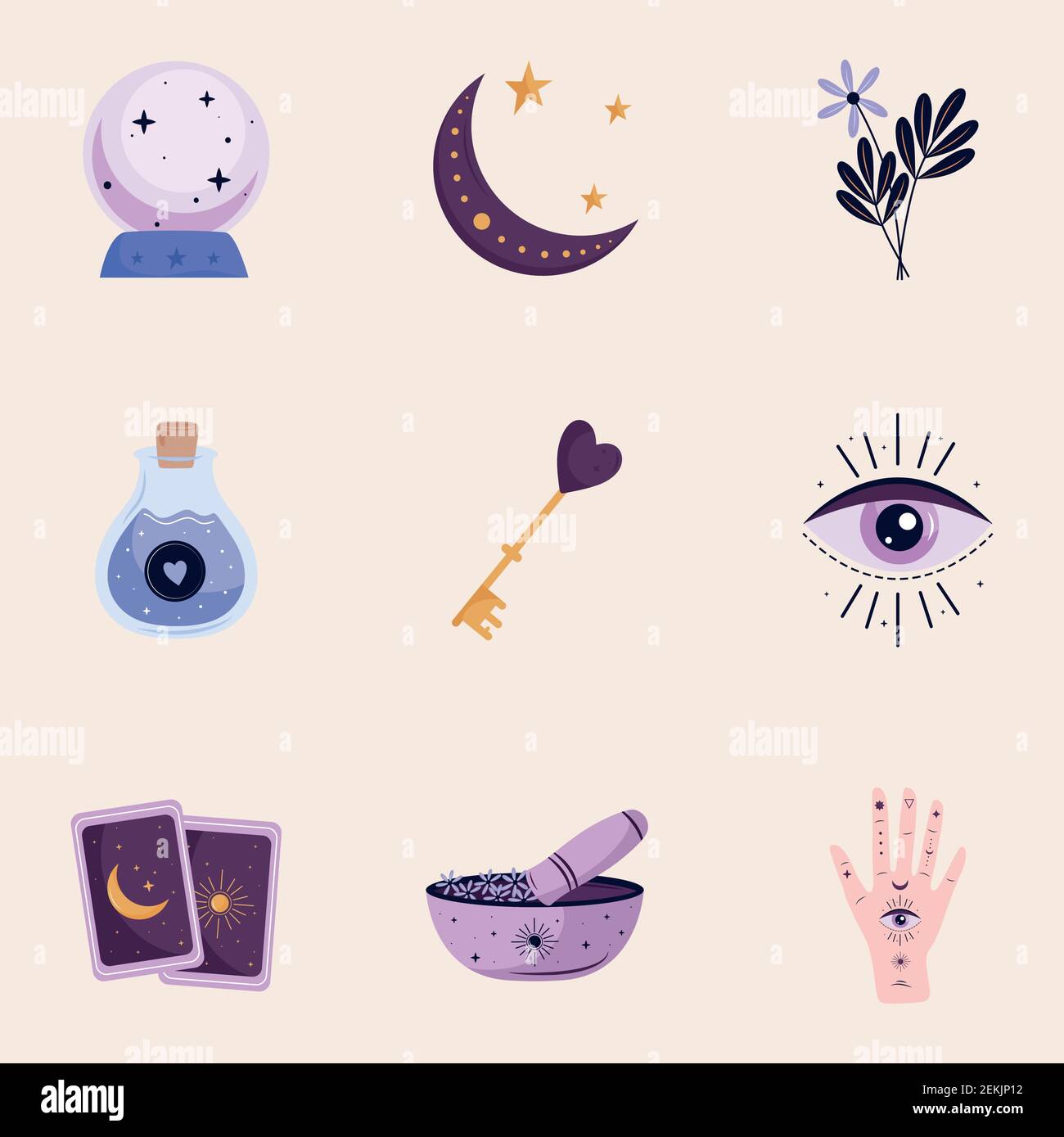 bundle of nine esoteric art set icons Stock Vector Image & Art - Alamy