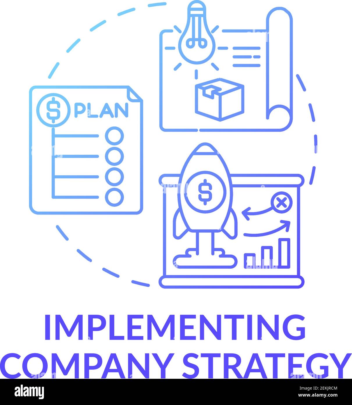 Implementing company strategy concept icon Stock Vector Image & Art - Alamy