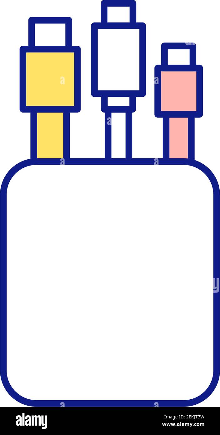 Cleaning and sorting of wires RGB color icon Stock Vector Image & Art ...