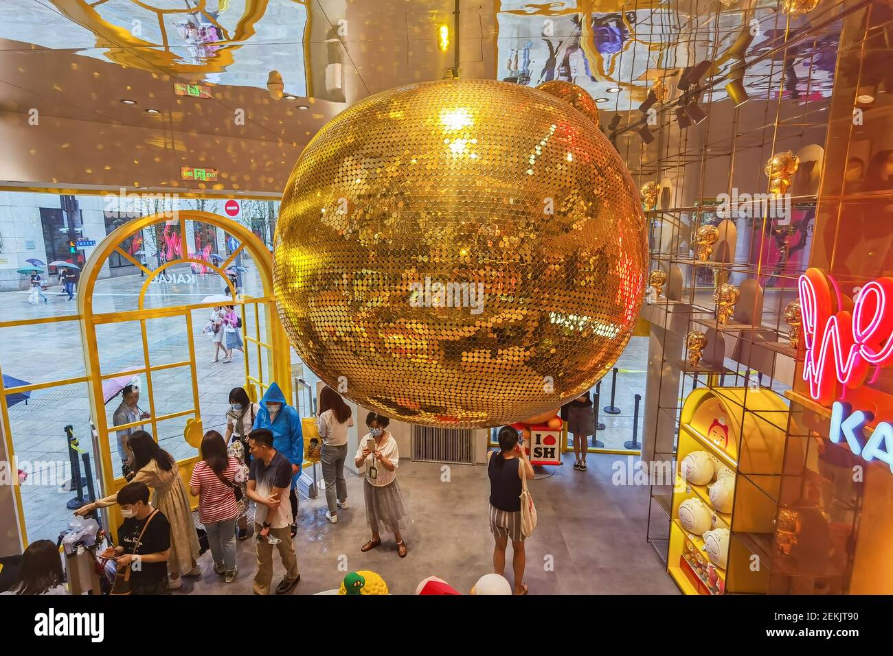 SHANGHAI, CHINA - SEPTEMBER 15, 2020 - Tourists and fans shop at the ...