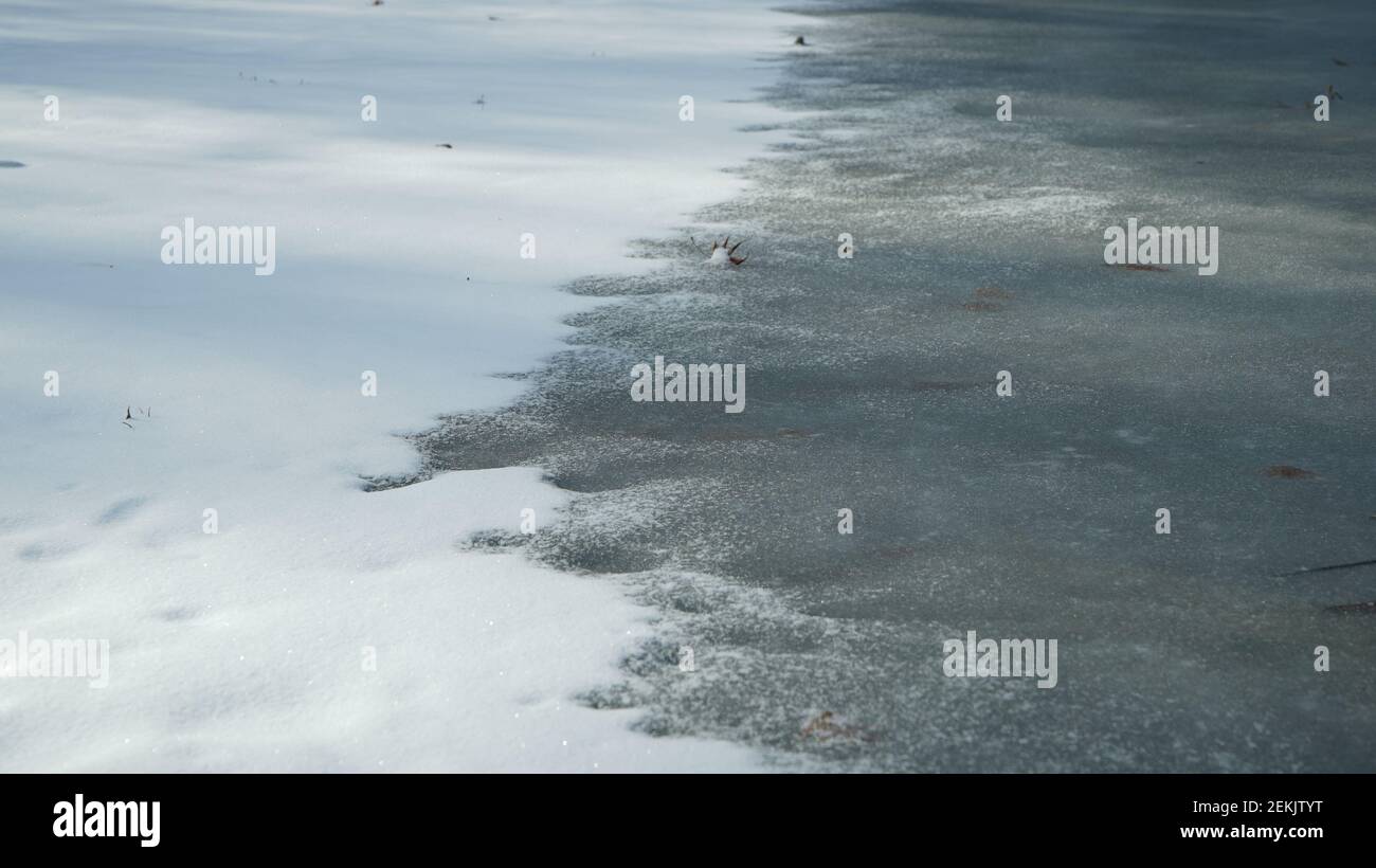 Winter Park Snowy and Frozen Water Surface Stock Photo - Alamy