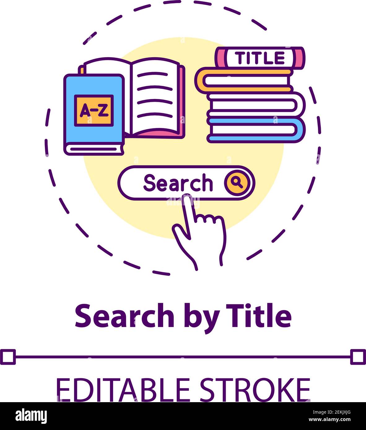 Search by title concept icon Stock Vector Image & Art - Alamy