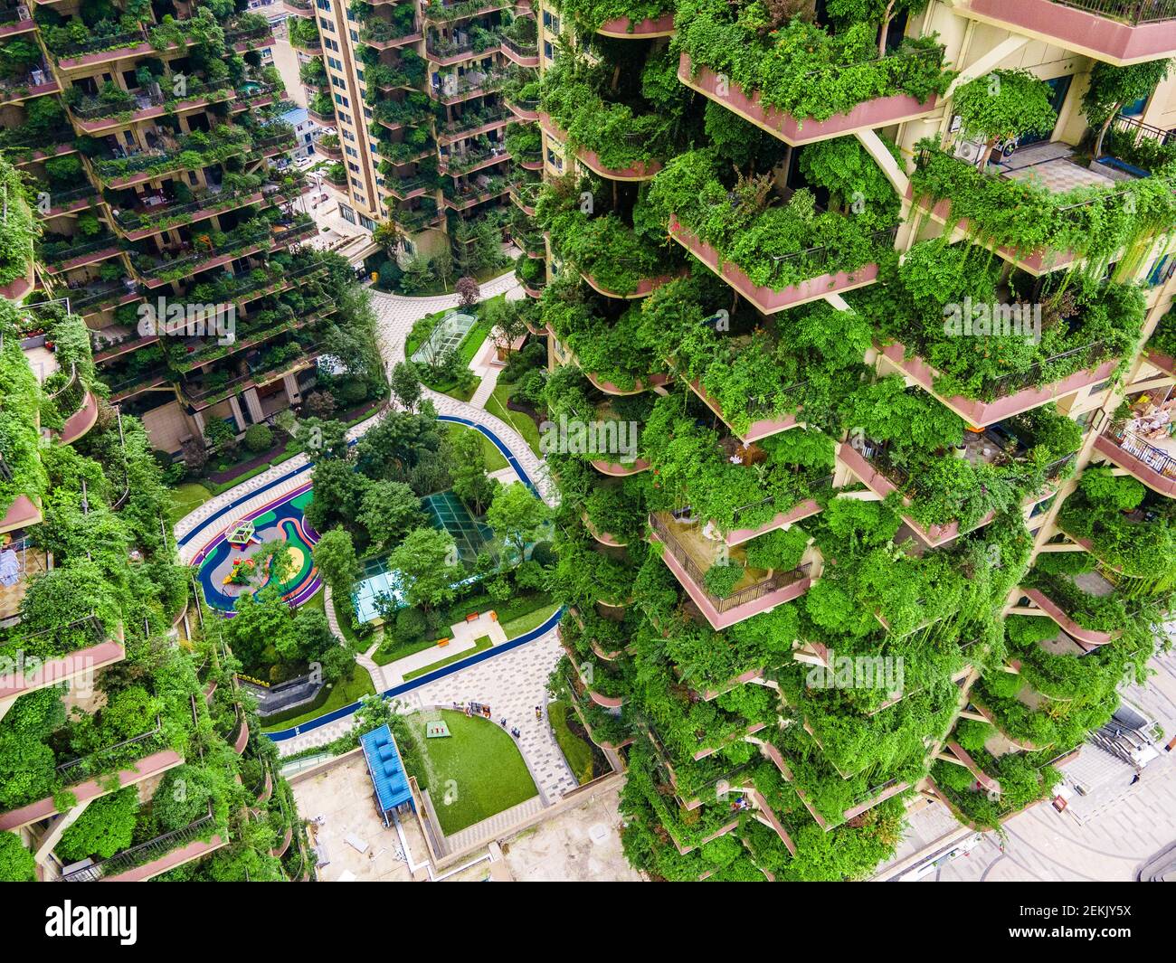 Built in 2018, the Qiyi City Forest Garden in Chengdu was meant to be a ...
