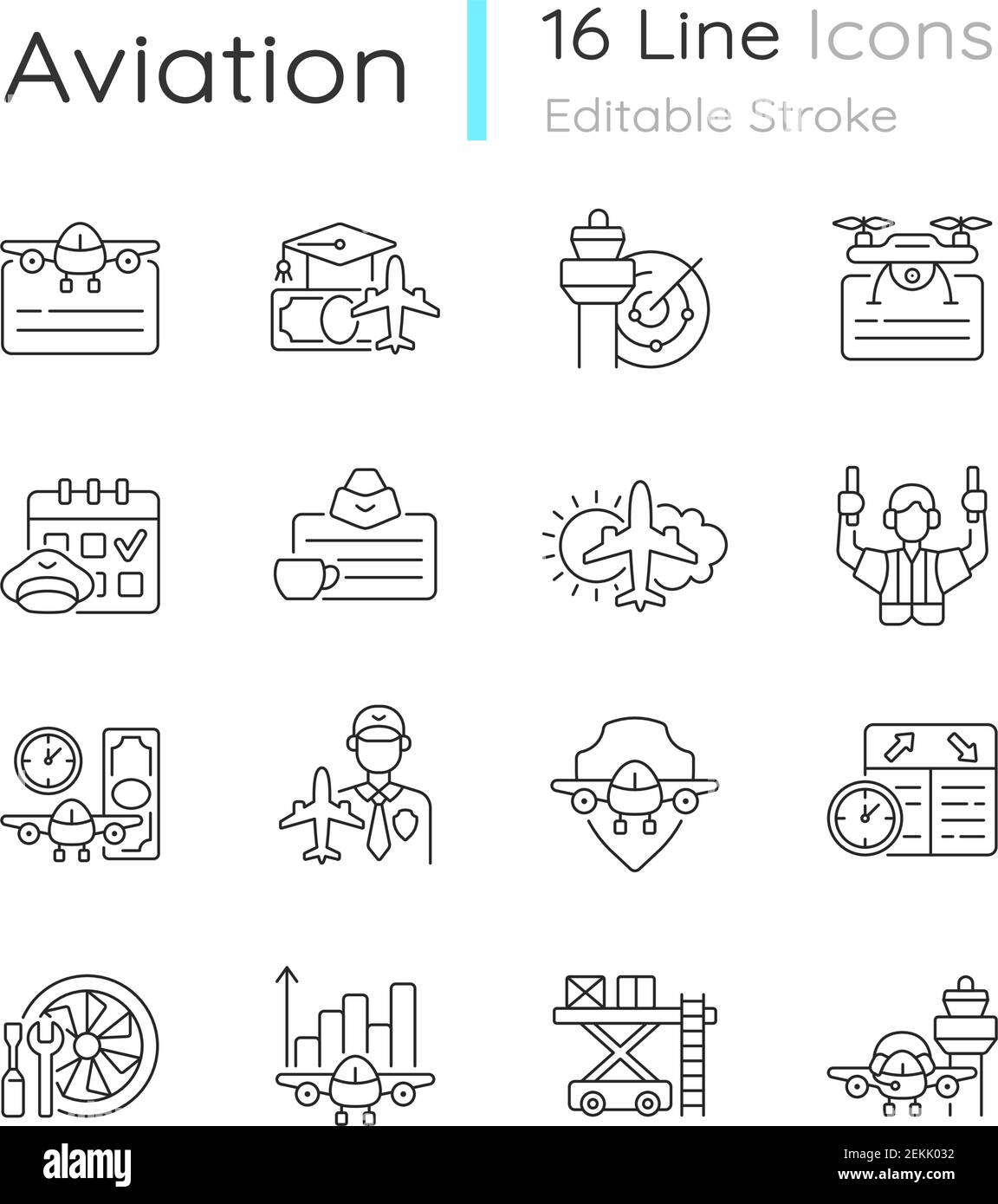 Aviation linear icons set Stock Vector Image & Art - Alamy