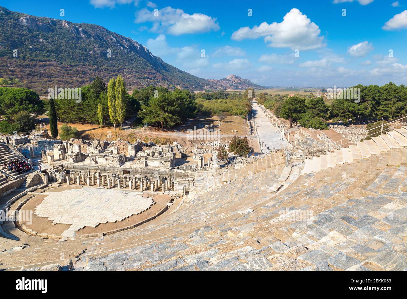 Amphitheater (Coliseum) in ancient city Ephesus, Turkey in a beautiful ...