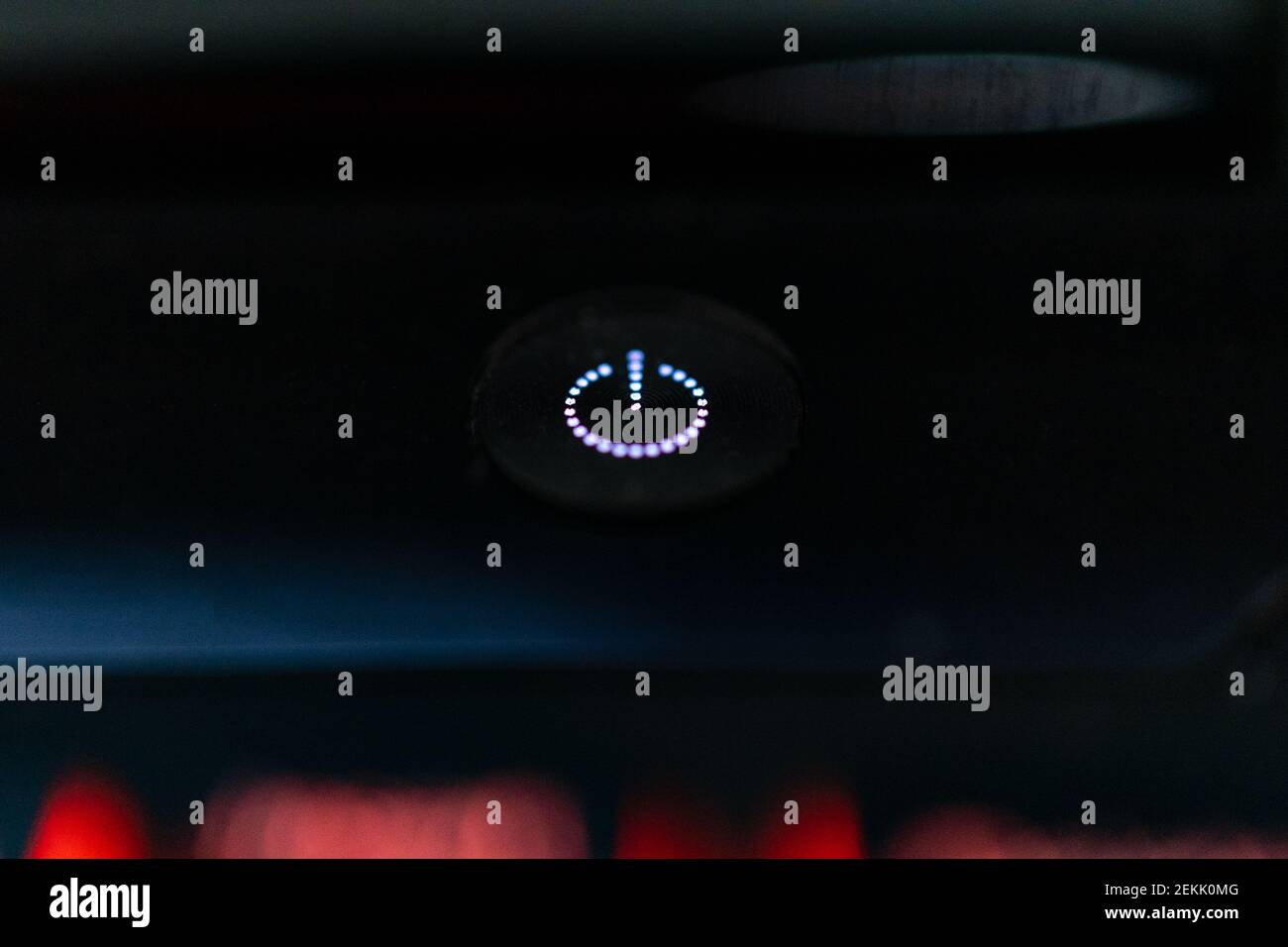 Highlighted power button on laptop with red highlighted keyboard Stock ...