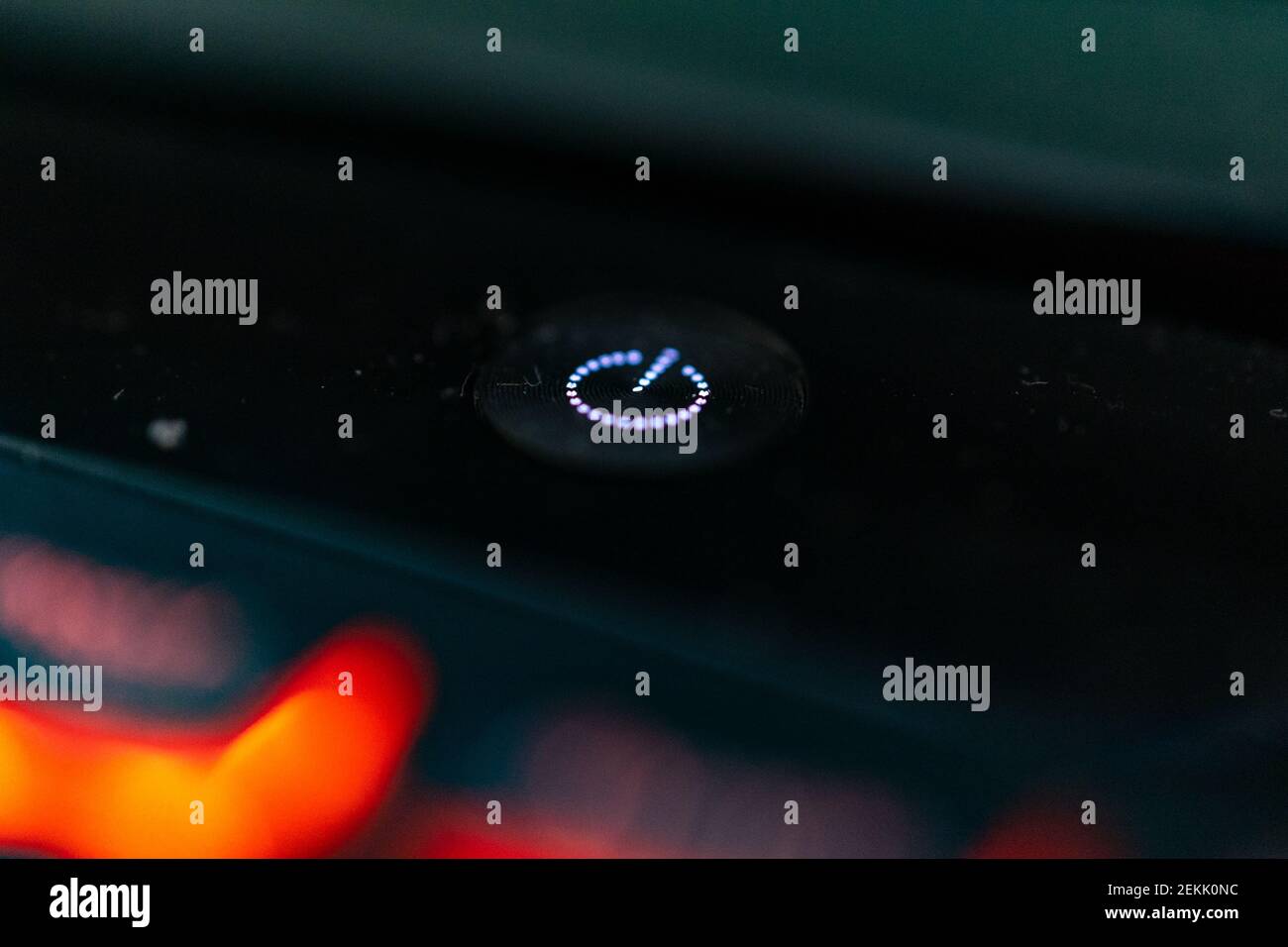 Highlighted power button on laptop with red highlighted keyboard Stock ...