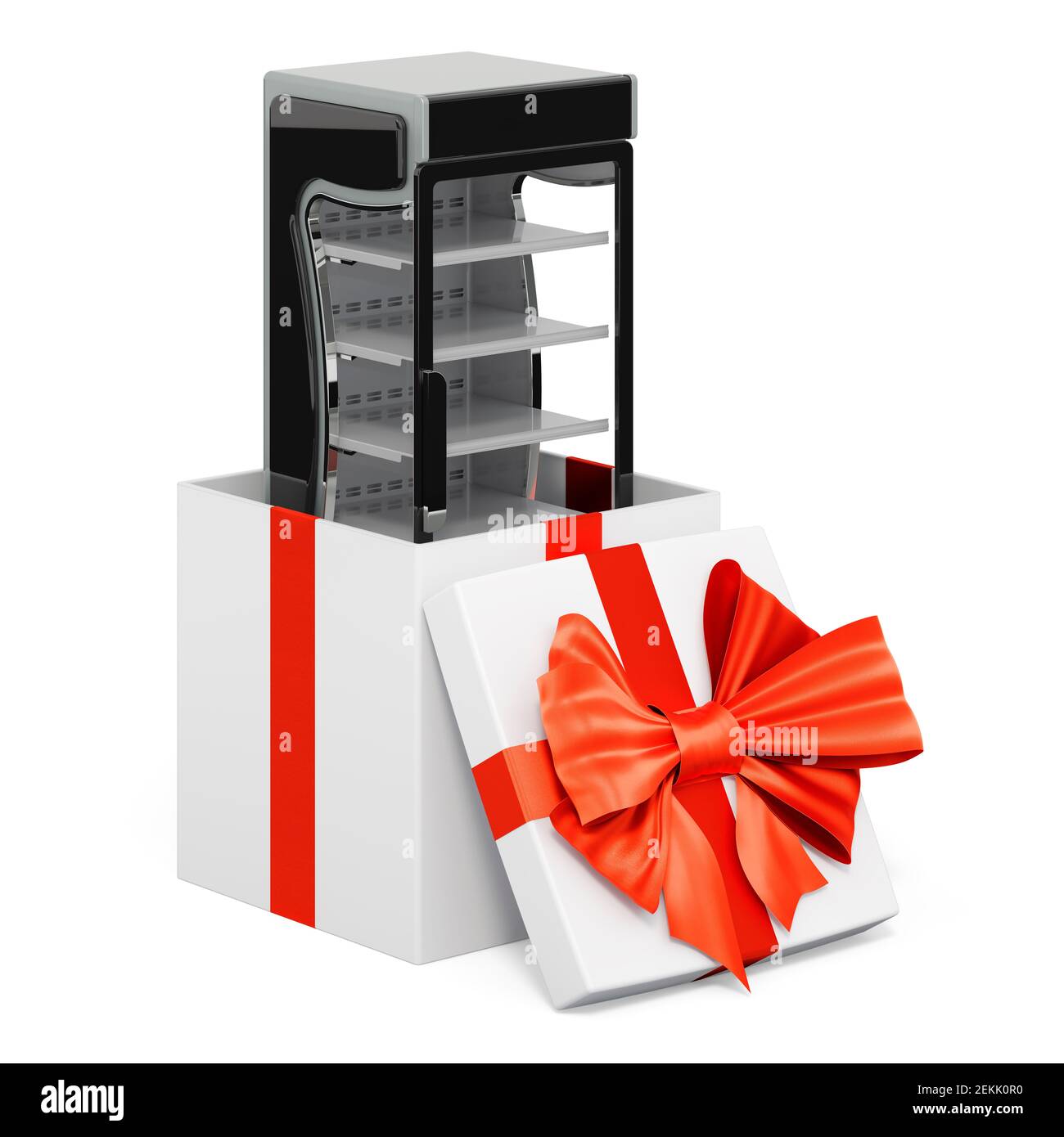 refrigerated display case for bottles inside gift box, present concept ...