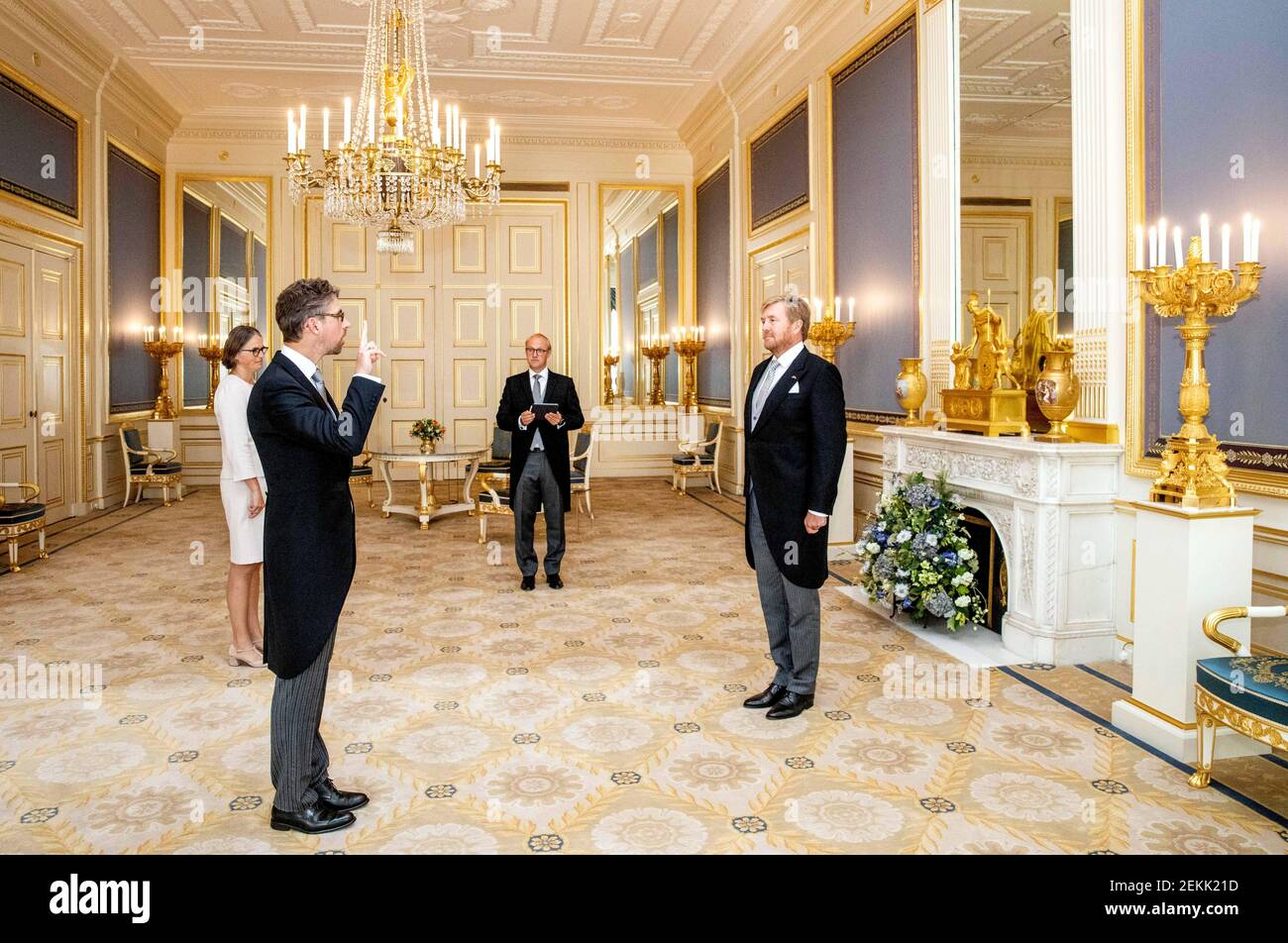 King Willem-Alexander during the swon in of mevrouw mr. A.E.B ...