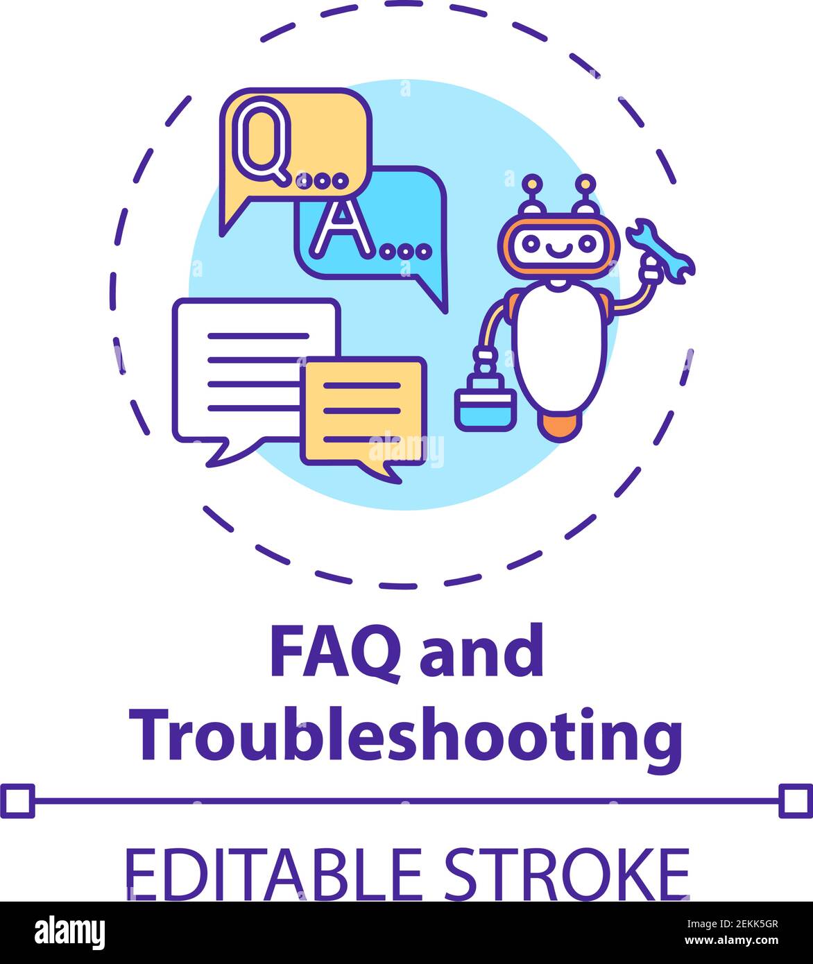 FAQ and troubleshooting concept icon Stock Vector Image & Art - Alamy