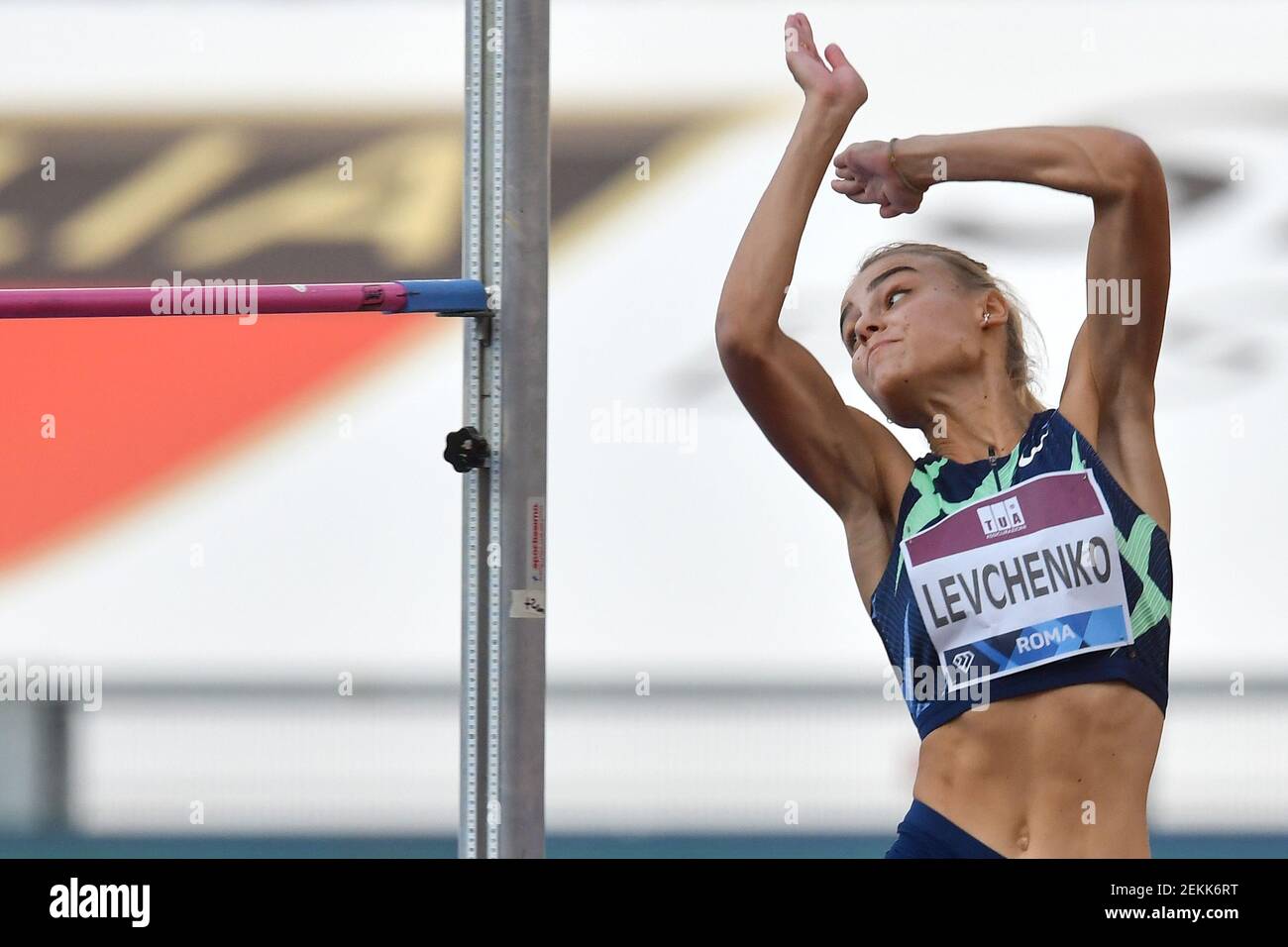 Yulia Levchenko of Ukraine competes in the women high jump at the ...