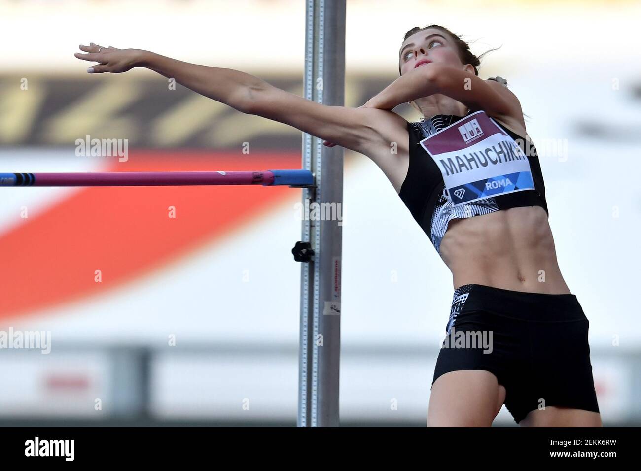 Yaroslava Mahuchikh of Ukraine competes in the women high jump at the ...