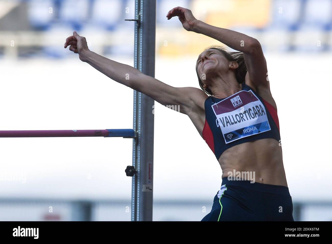 Elena Vallortigara of Italy competes in the women high jump at the ...