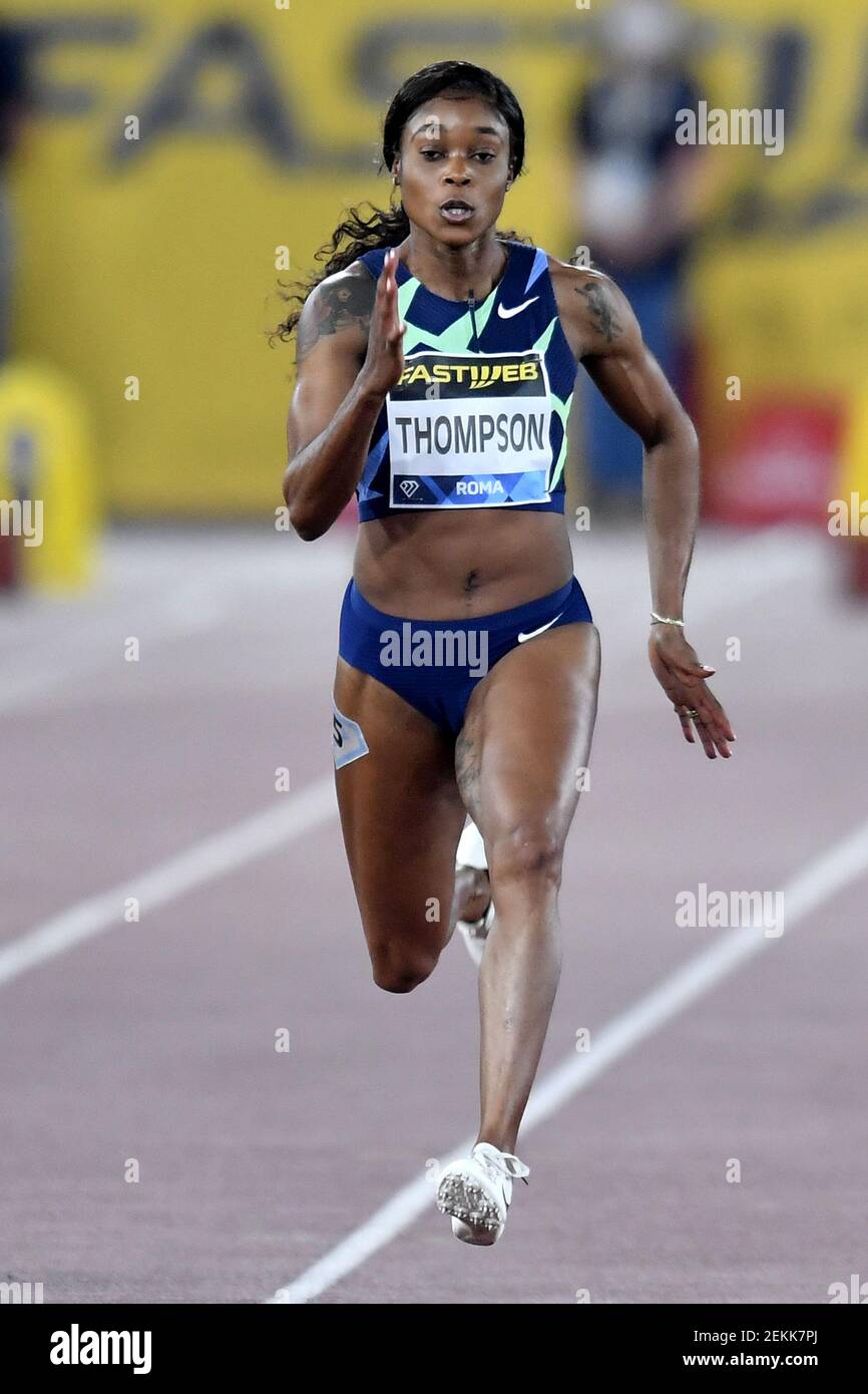 Elaine Thompson-Herah of Jamaica competes in the 100m women at the ...
