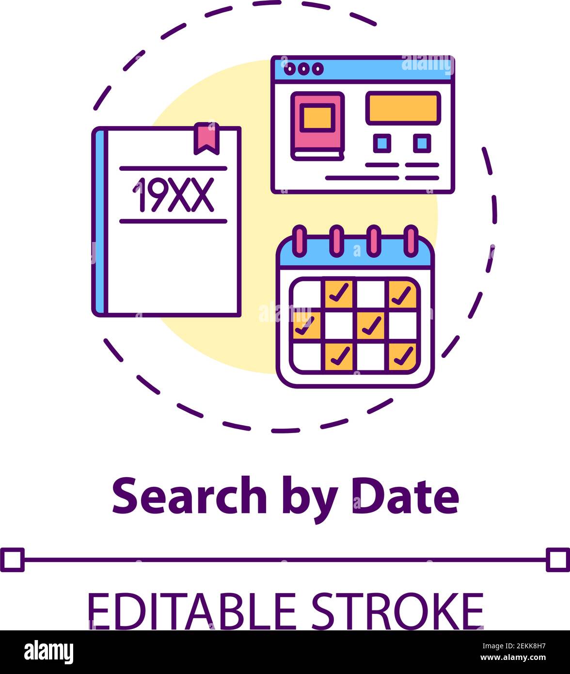 Search by date concept icon Stock Vector Image & Art - Alamy