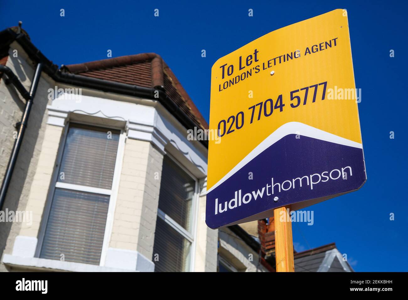 A ludlowthompson estate agent's 'To Let' sign seen outside a ...