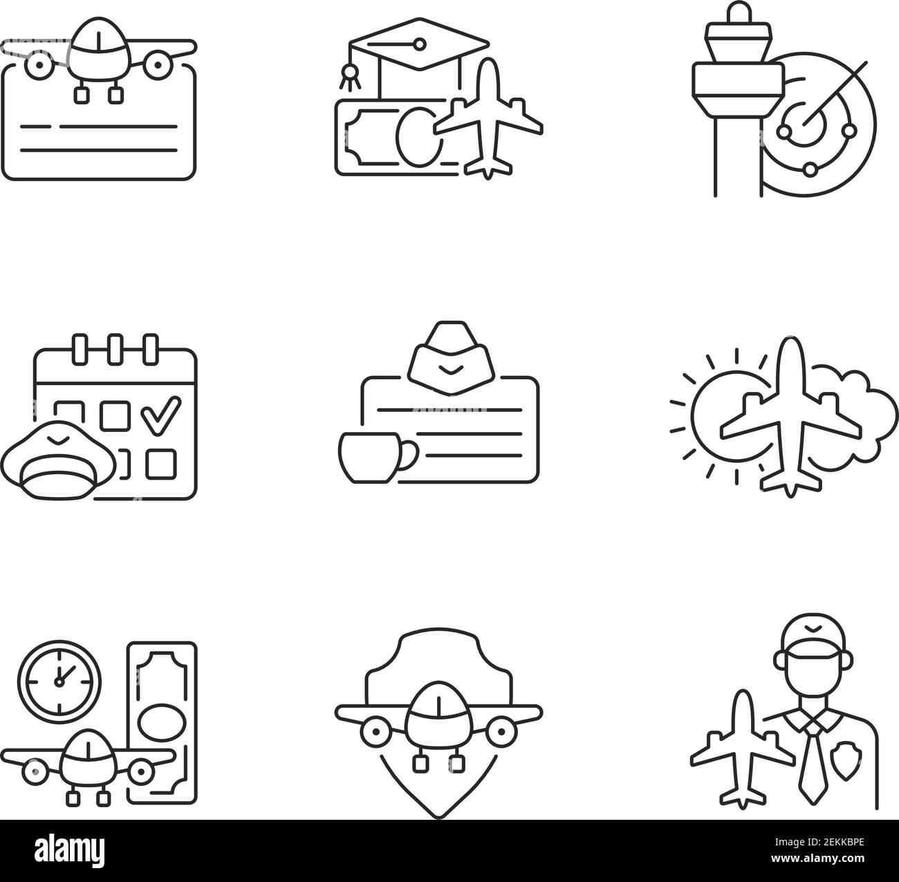 Aviation linear icons set Stock Vector Image & Art - Alamy