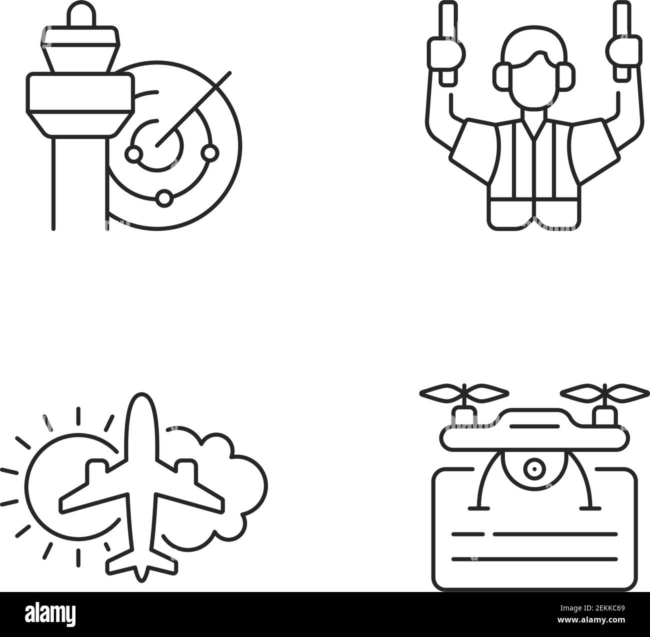 Flight dispatch linear icons set Stock Vector Image & Art - Alamy