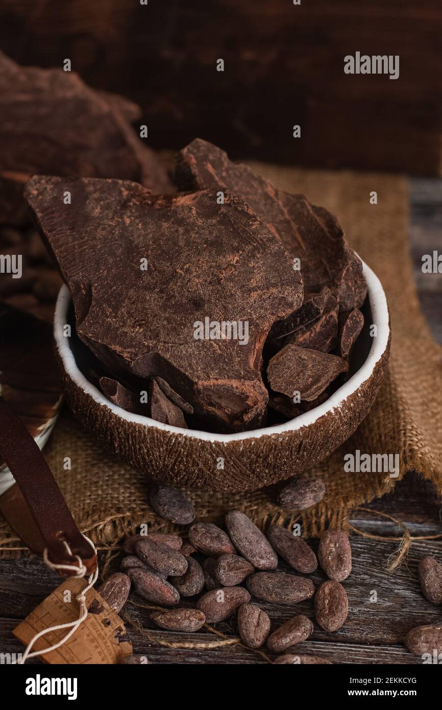 Unsweetened baking block chocolate, cocoa powder, cocoa butter and ...