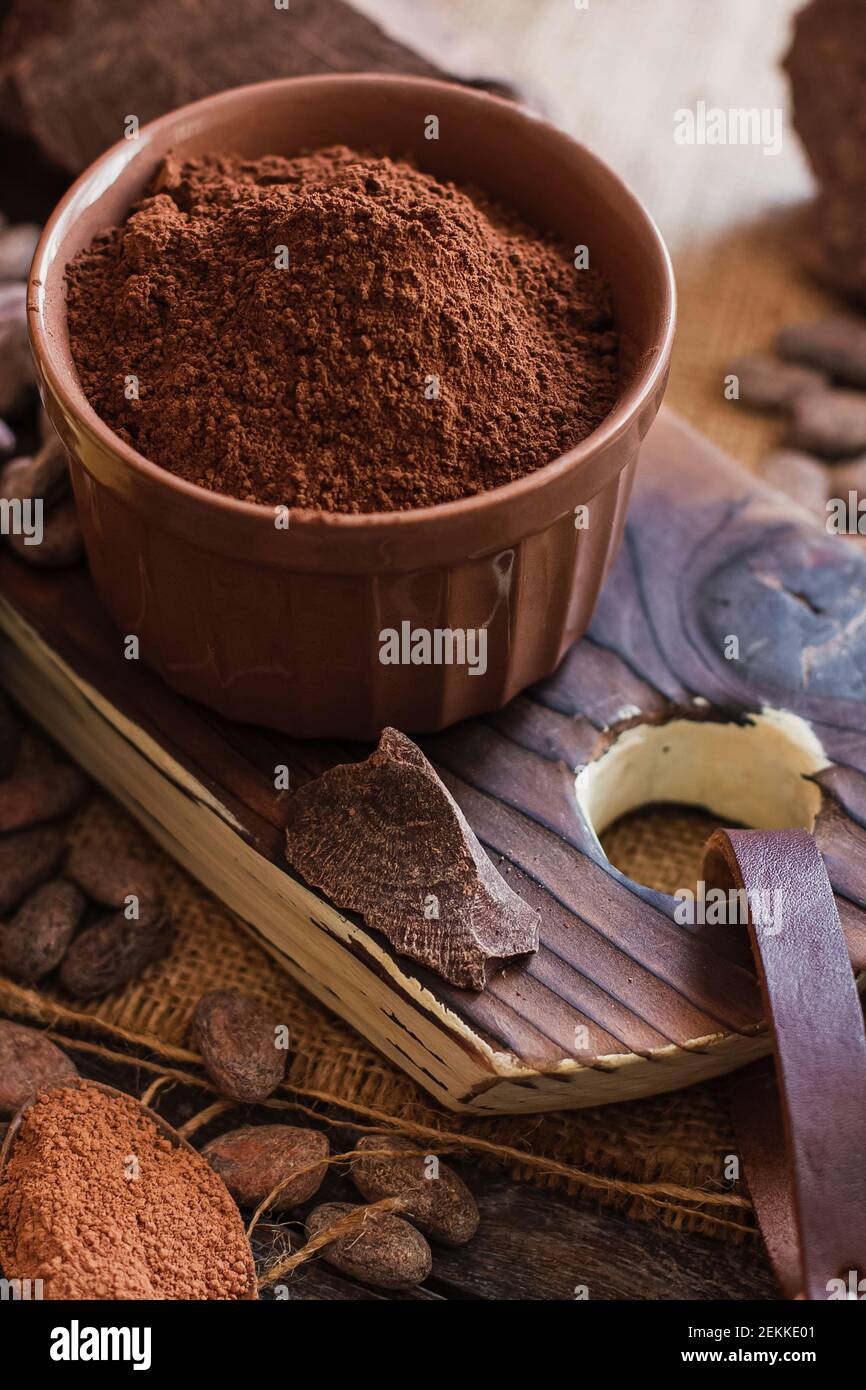 Unsweetened baking block chocolate, cocoa powder, cocoa butter and ...