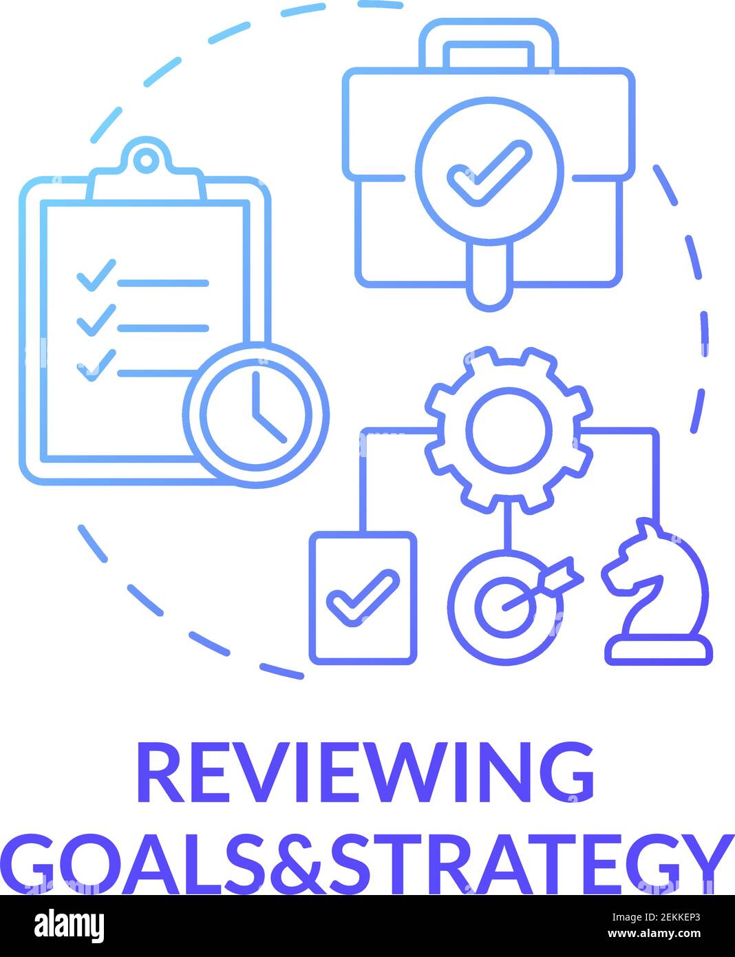 Reviewing goals and strategy concept icon Stock Vector Image & Art - Alamy