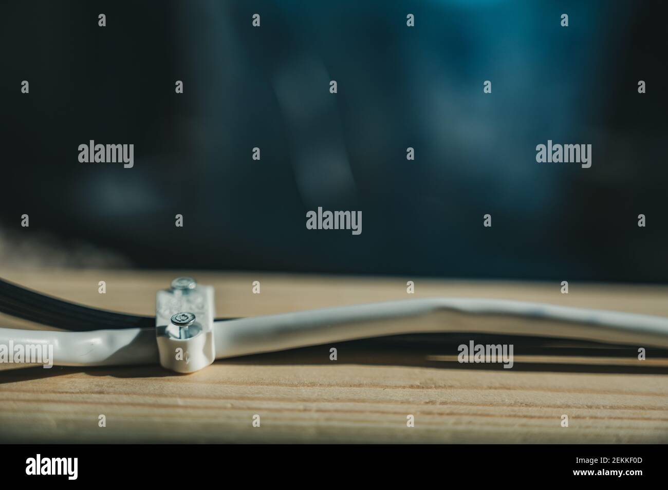 cable wire staple used to organize wires in a residential building ...