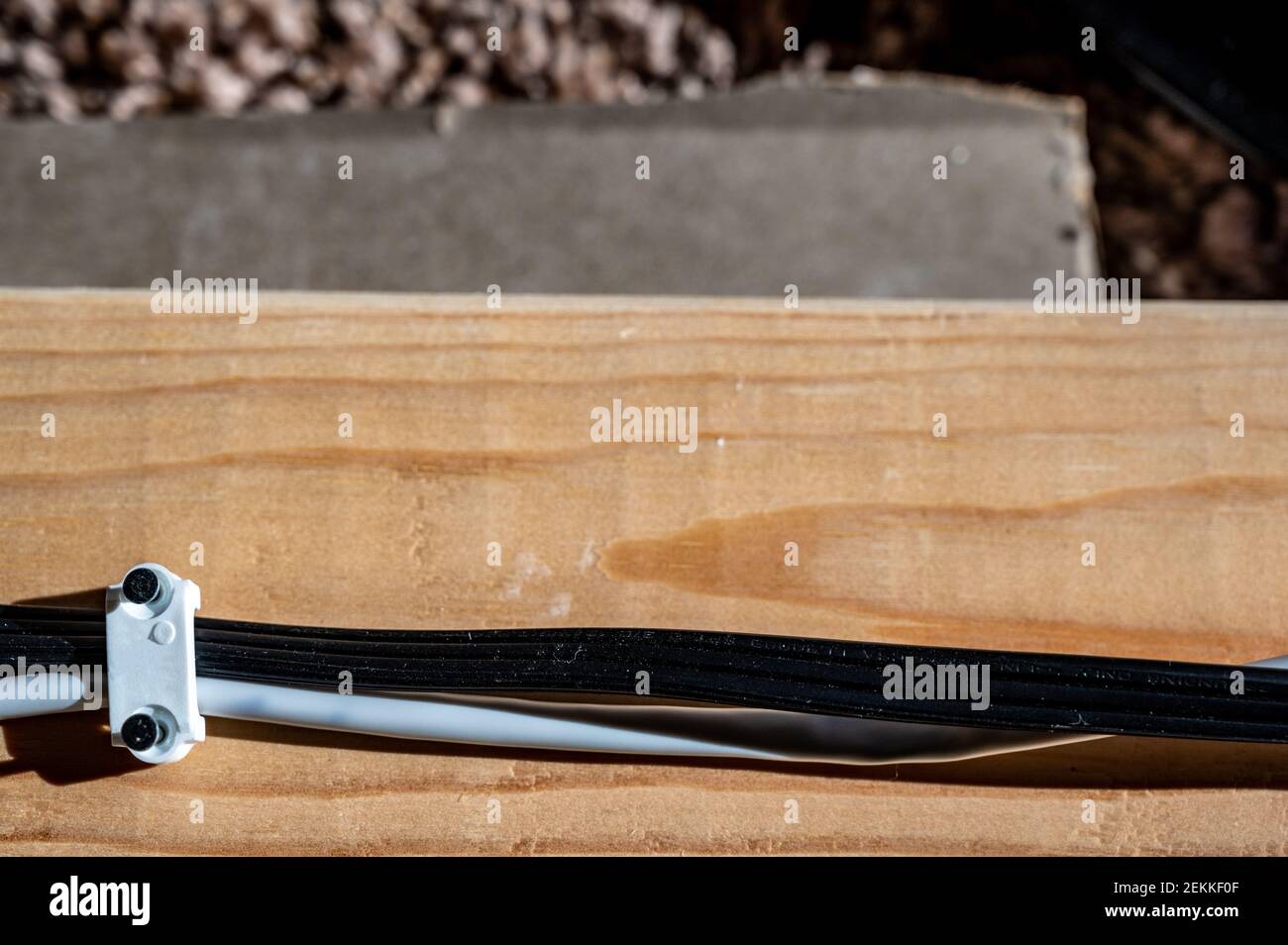 cable wire staple used to organize wires in a residential building ...