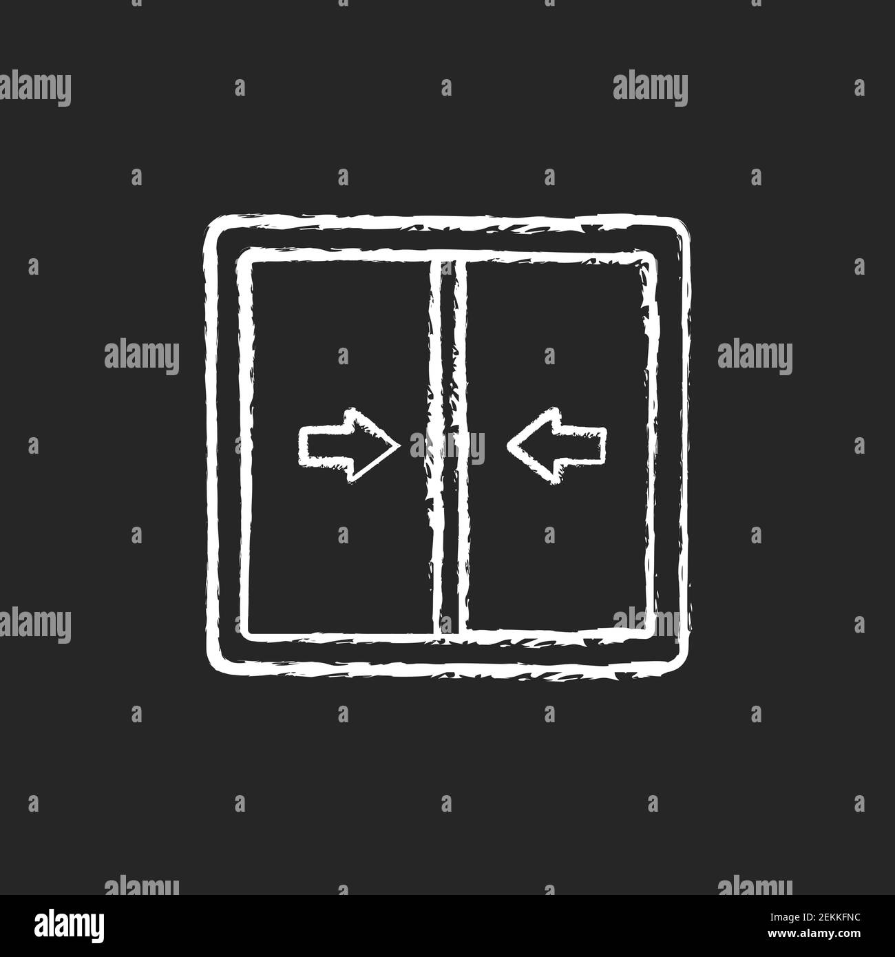 Sliding windows chalk white icon on black background Stock Vector Image ...