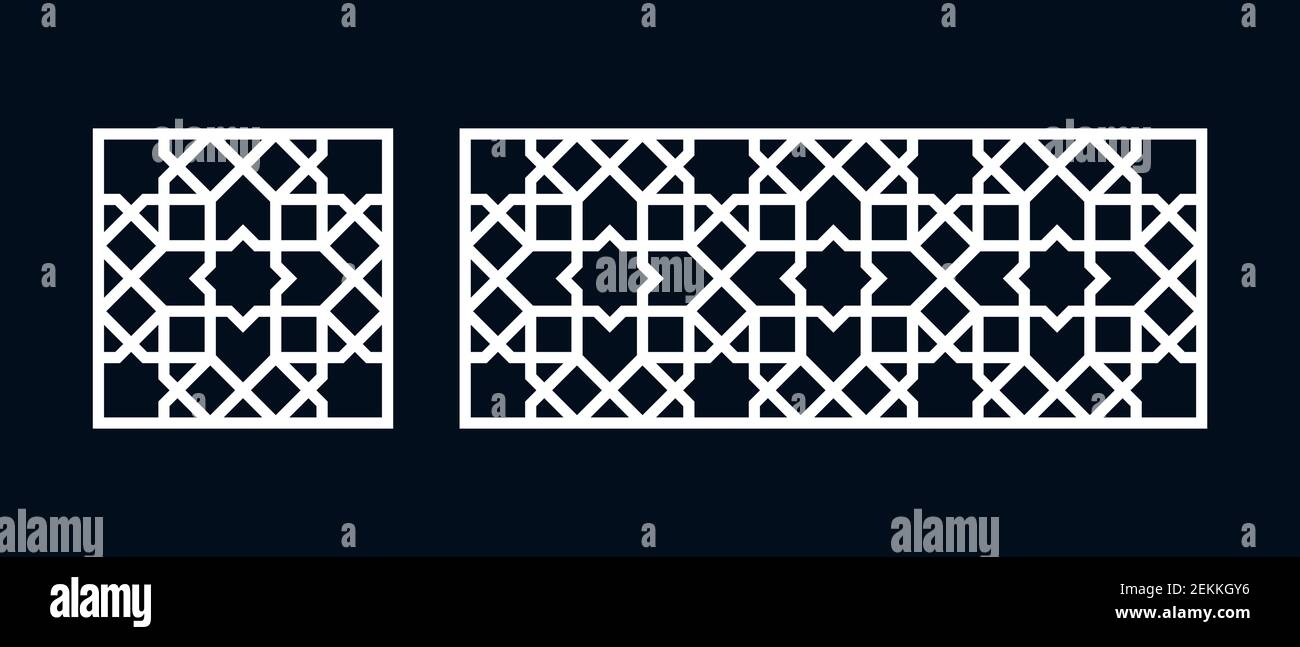 Set of templates Islamic pattern for laser cutting or paper cut. Vector ...