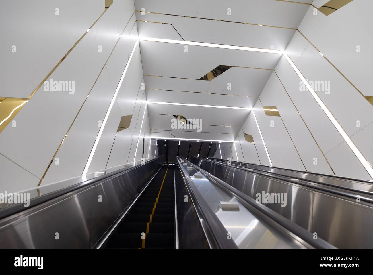 Inside view of the decorations and art in Chengdu Metro Line 18 in ...
