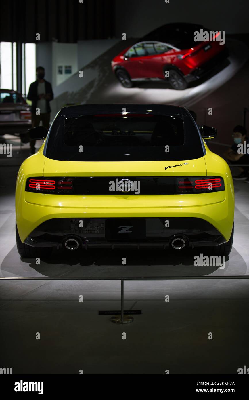 Rear view of the new Nissan Z Proto ( 400Z also known as Fairlady) on ...