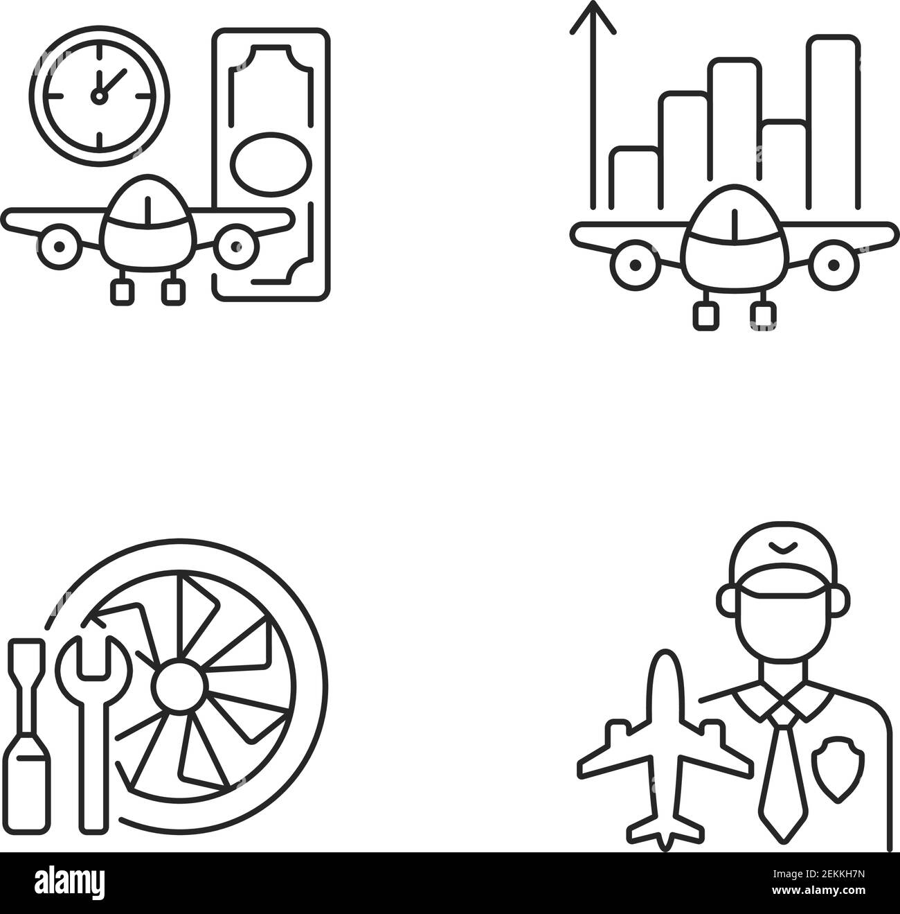 Aviation linear icons set Stock Vector Image & Art - Alamy