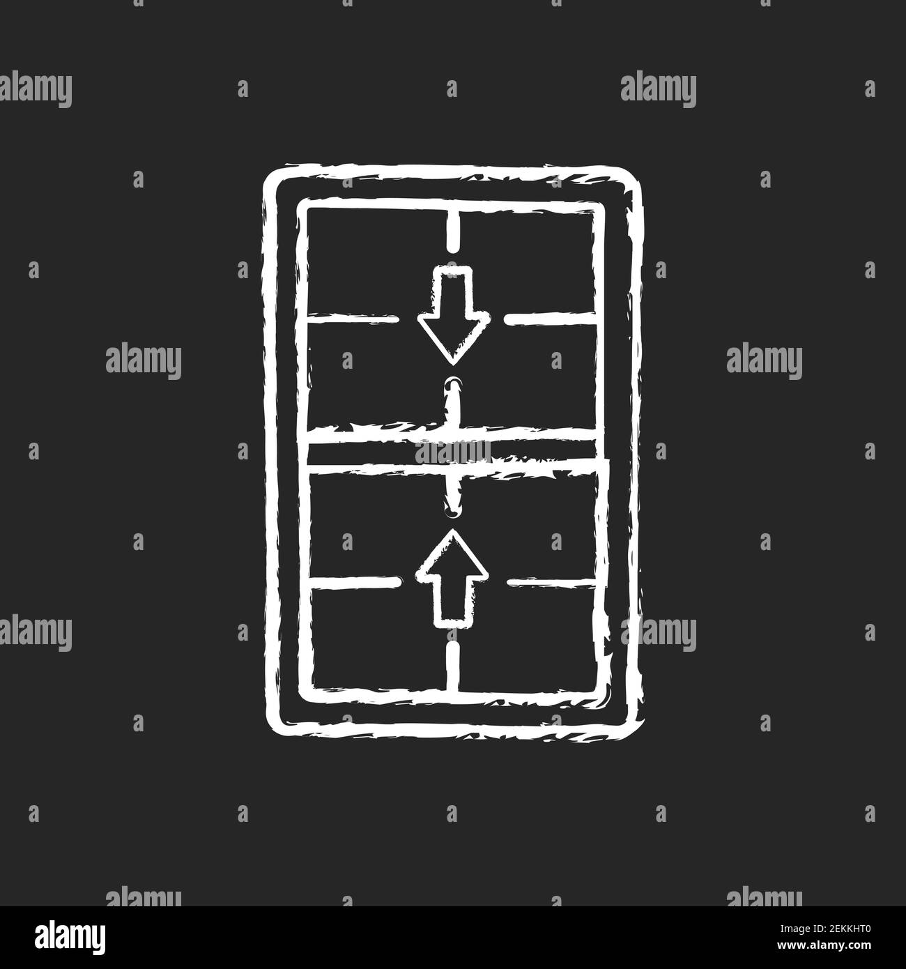 Double-hung windows chalk white icon on black background Stock Vector ...