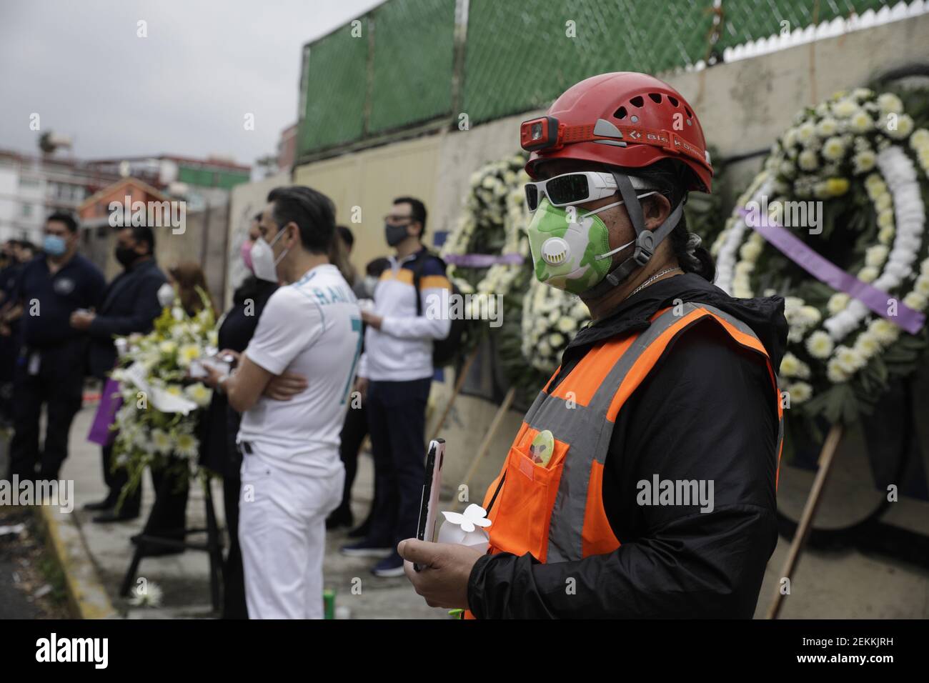 MEXICO CITY, MEXICO - SEPTEMBER 19 : A paramedic during a ceremony in ...