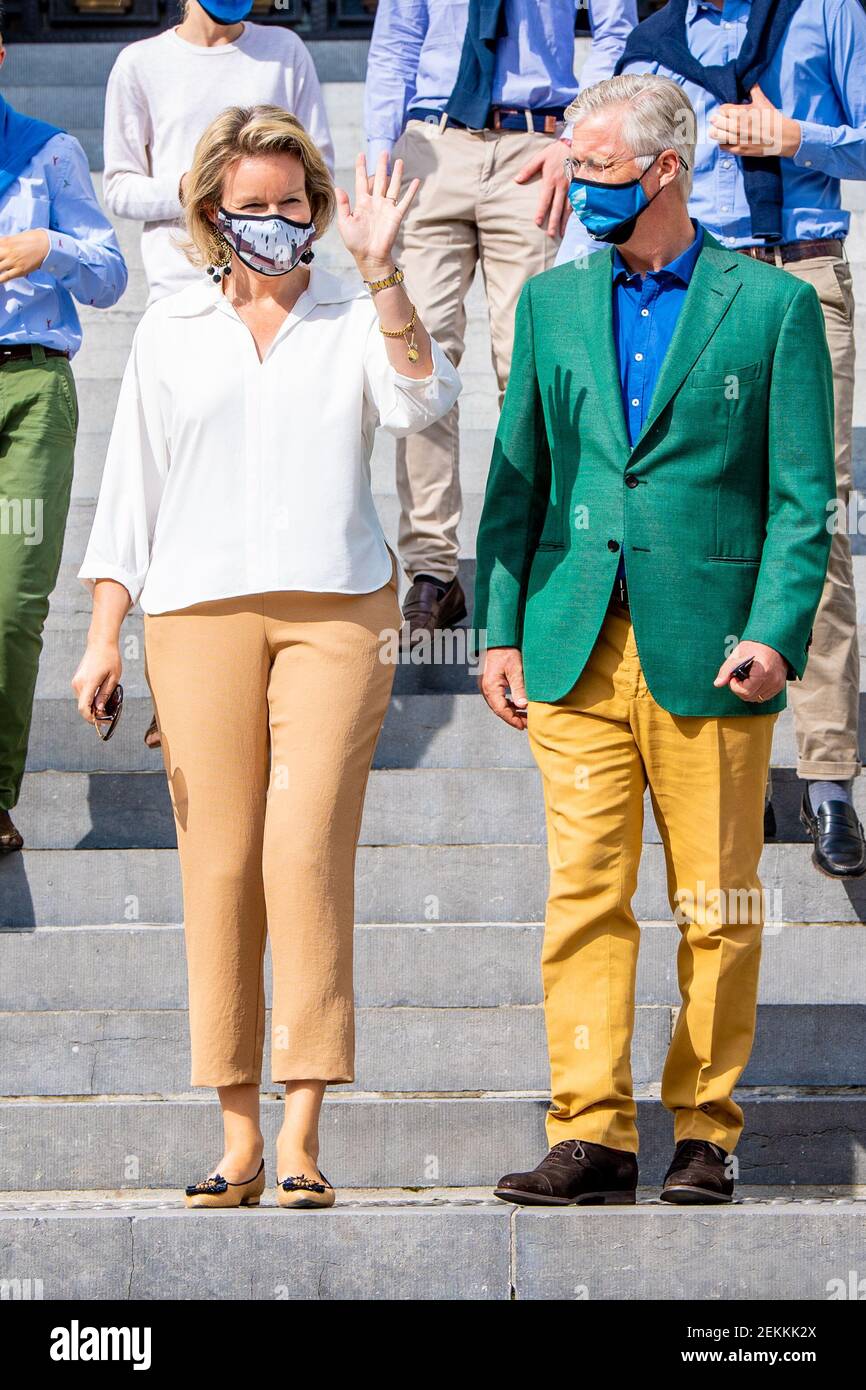 King Philippe, Filip of Belgium and Queen Mathilde on the bike cycling ...