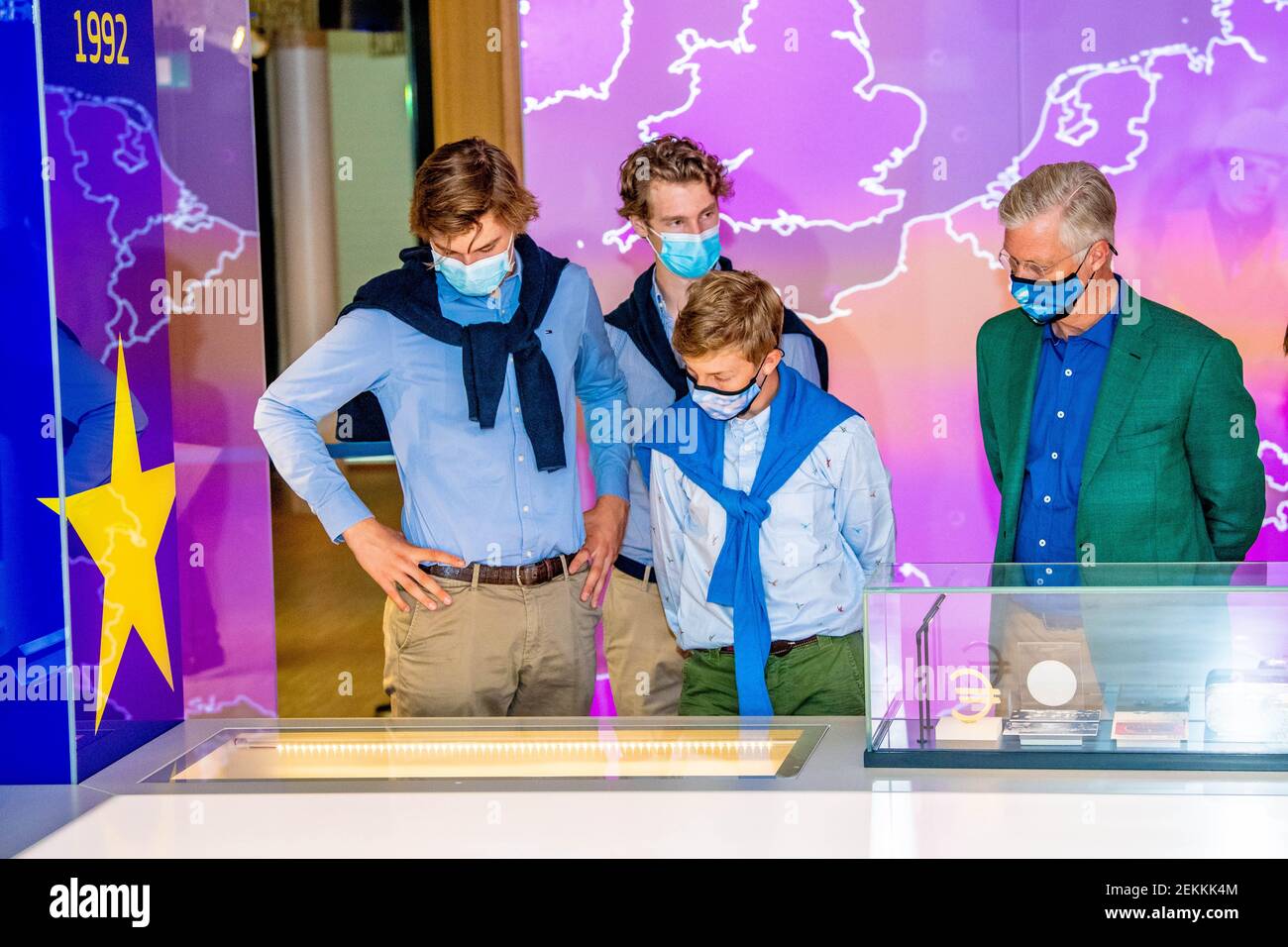 King Philippe, Filip of Belgium and Queen Mathilde with their children ...